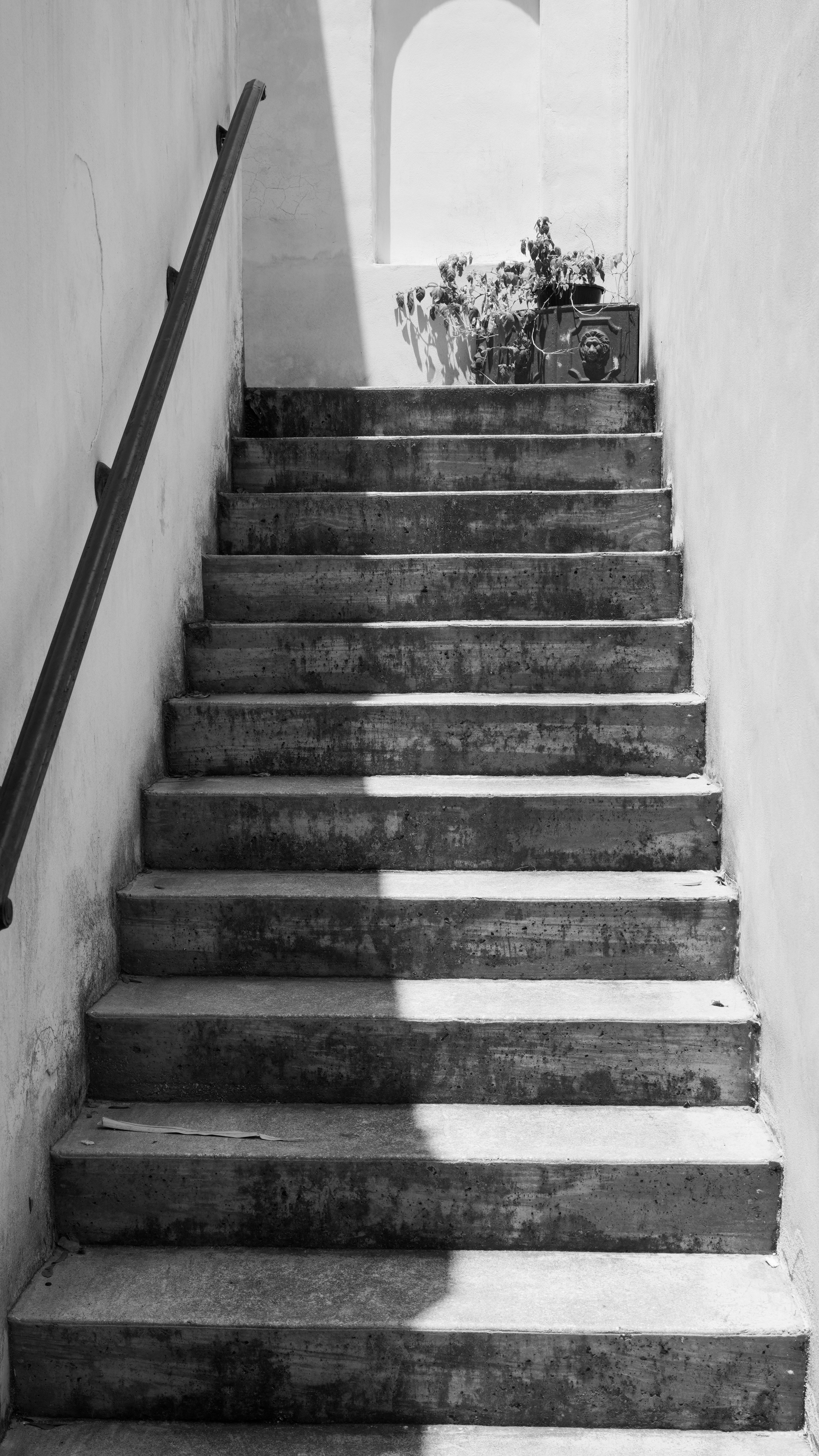 Staircase to Light: A Quiet Descent Through Light and Shadow