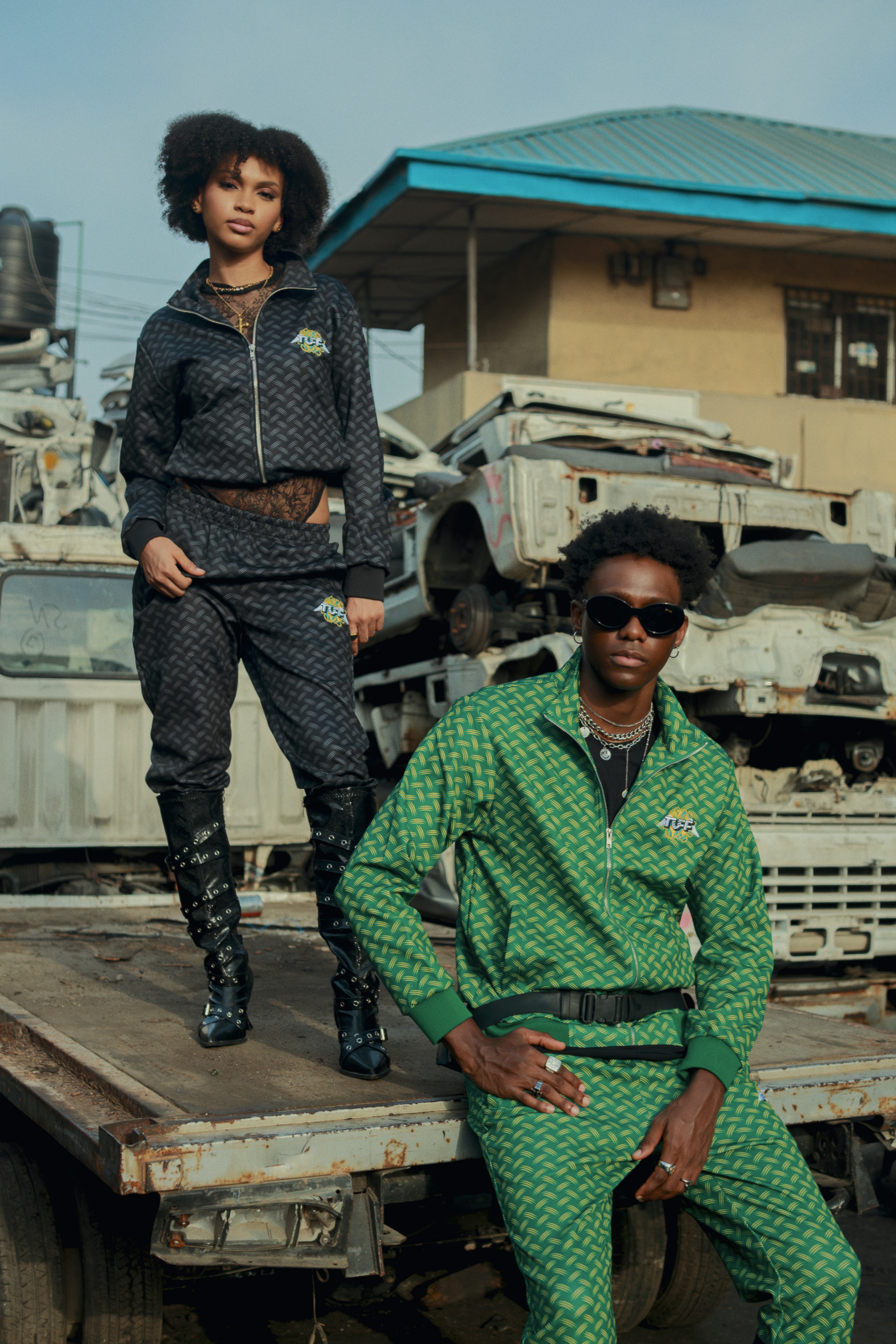 Dual Portrait in a Junkyard Runway