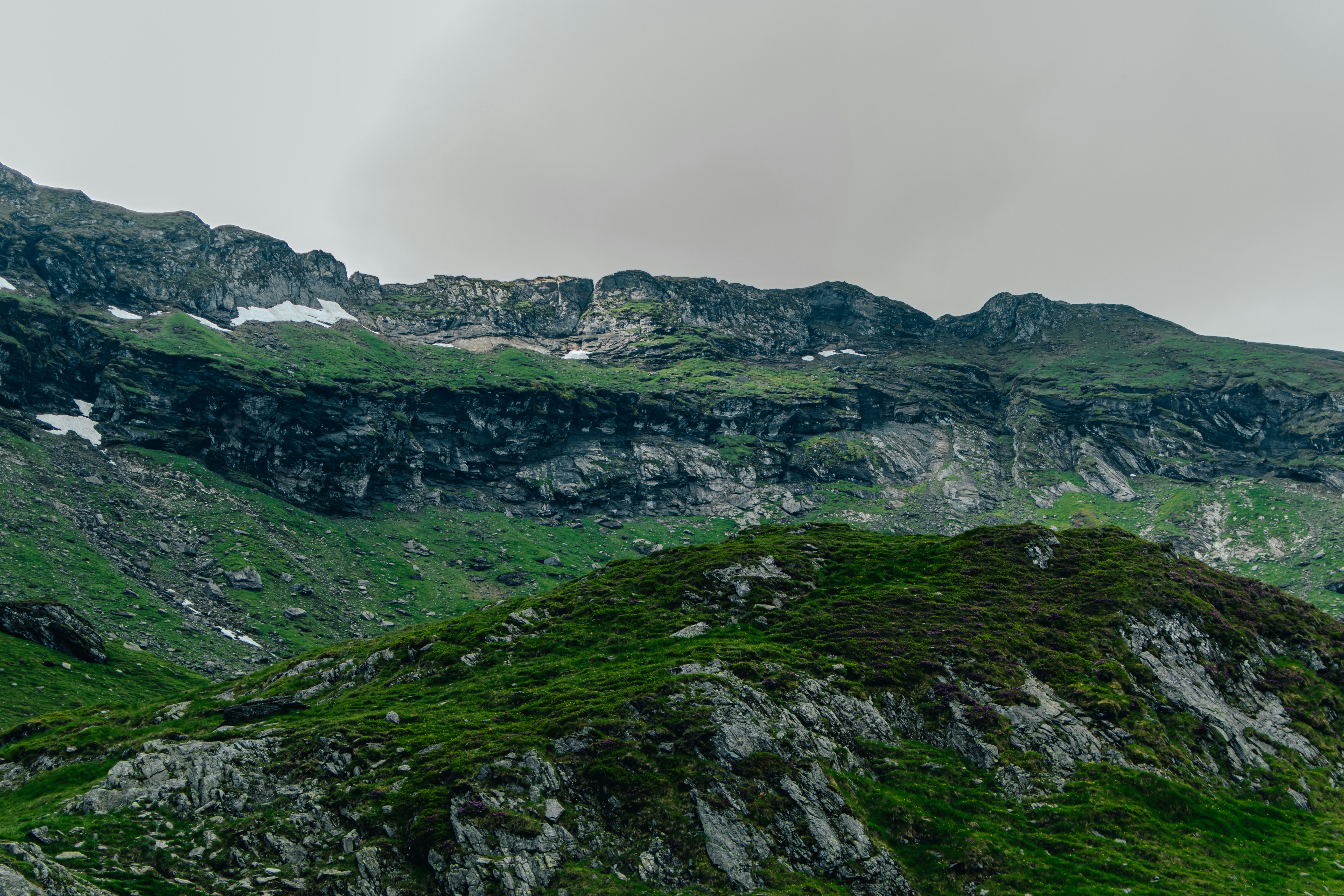Angular Ridgescape Under Overcast Sky