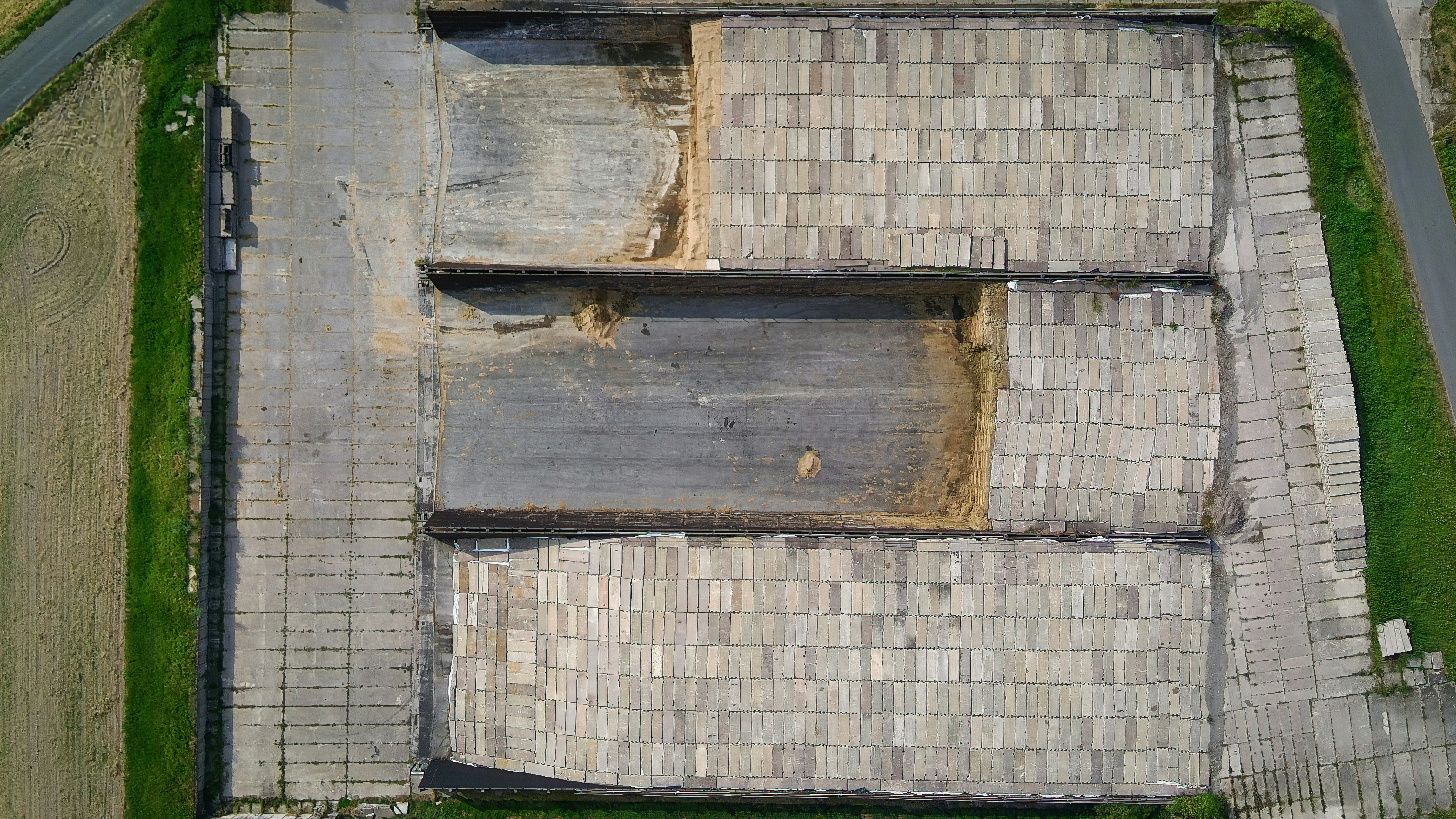 Terraced Concrete Platforms in an Industrial Complex