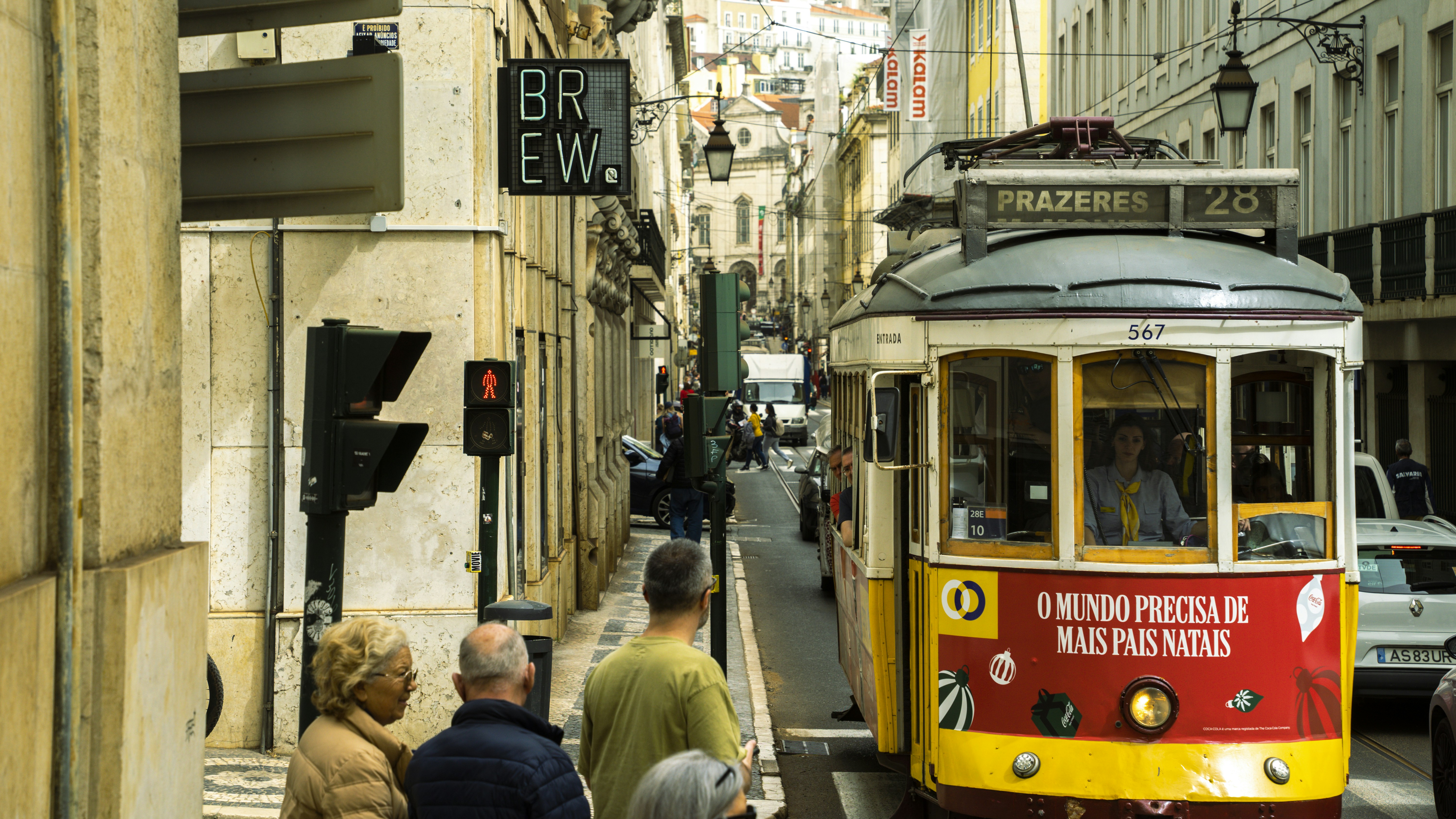 Tram at the Narrow Lisbon Street