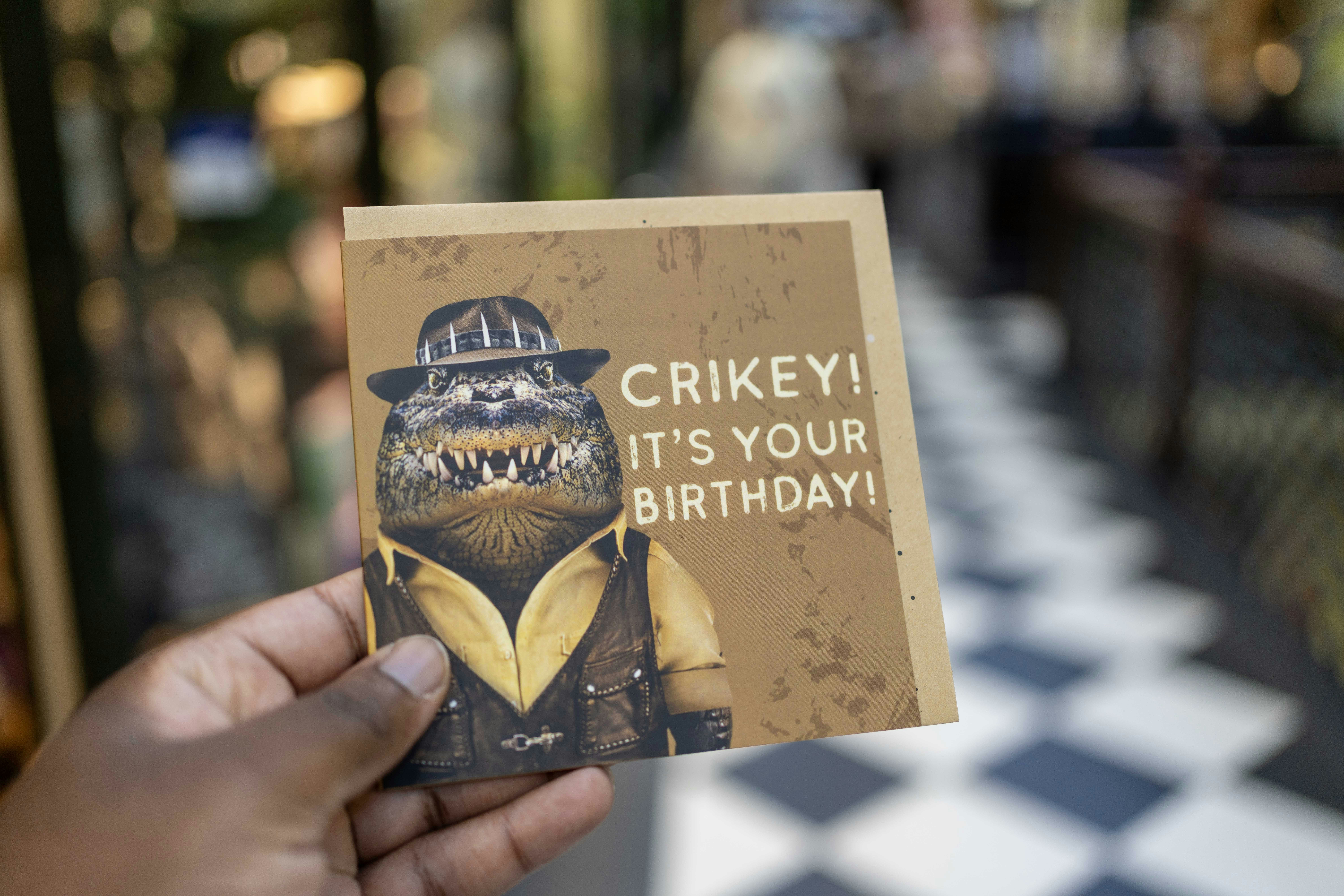 Birthday Card Encounter: A Crocodilian Keepsake in Hand
