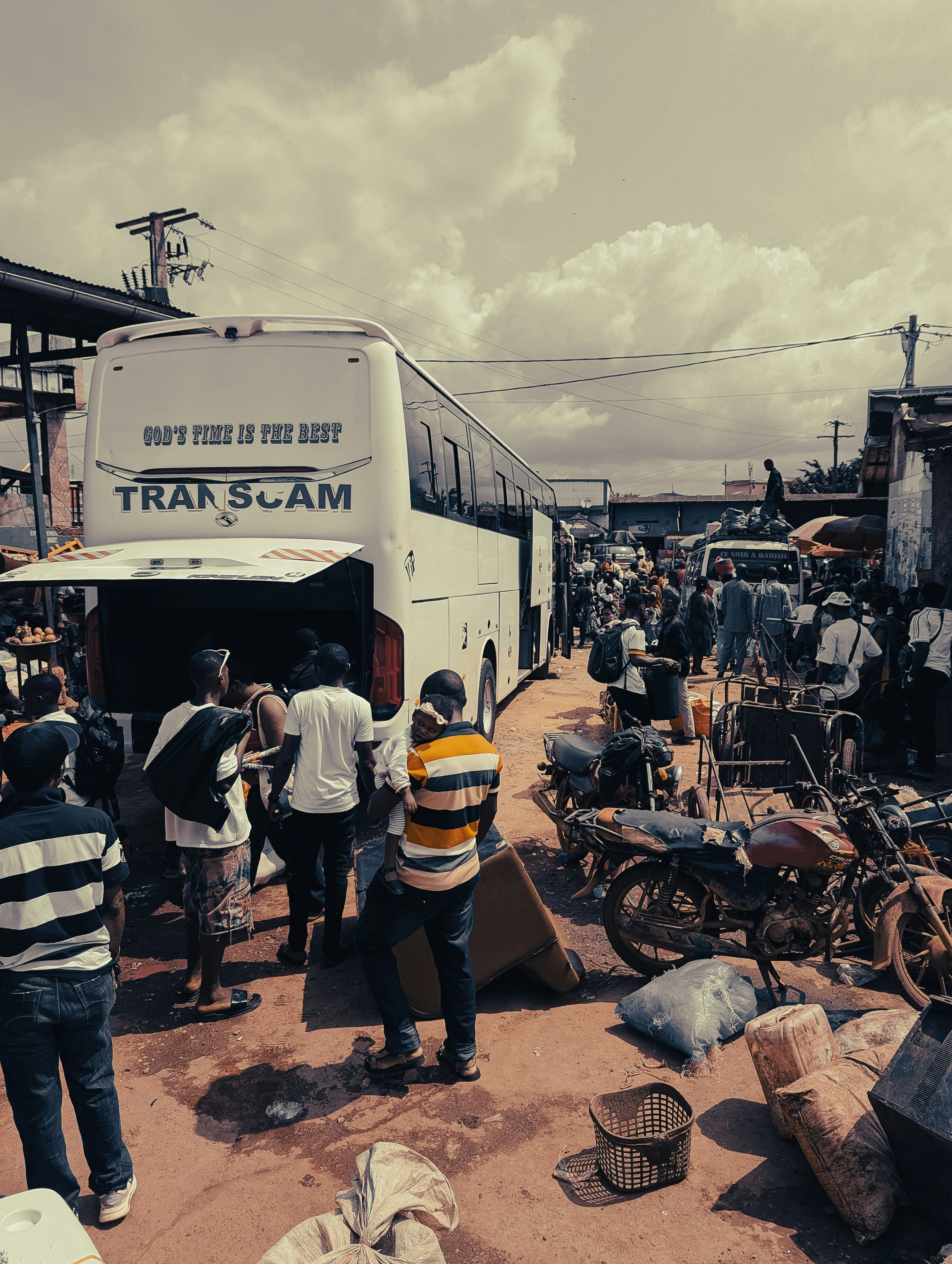 Through the Busyard Pulse: A Market Portrait in Warm Hues