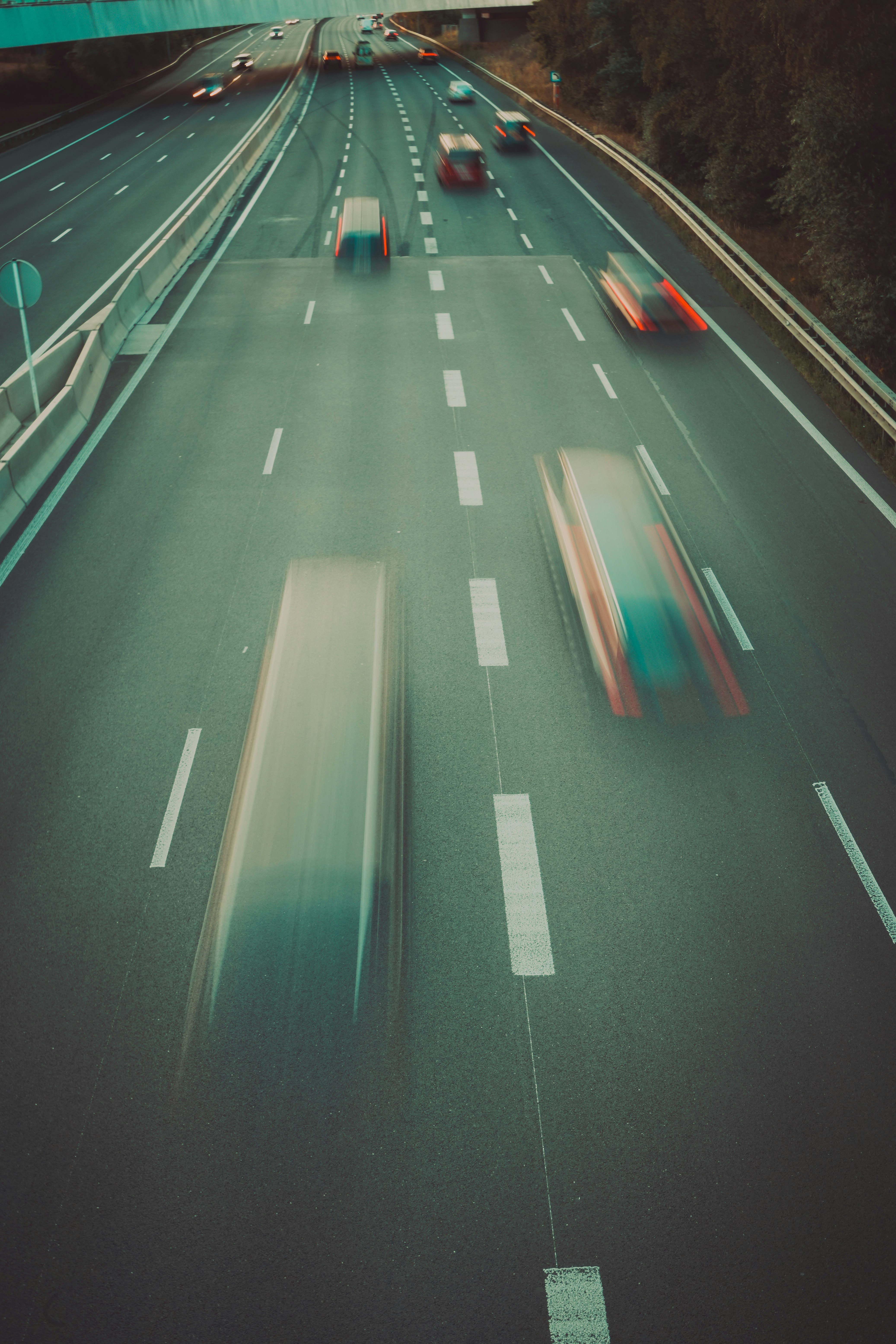 Rush Hour Vanishing Point: Long Exposure on a Moving Highway