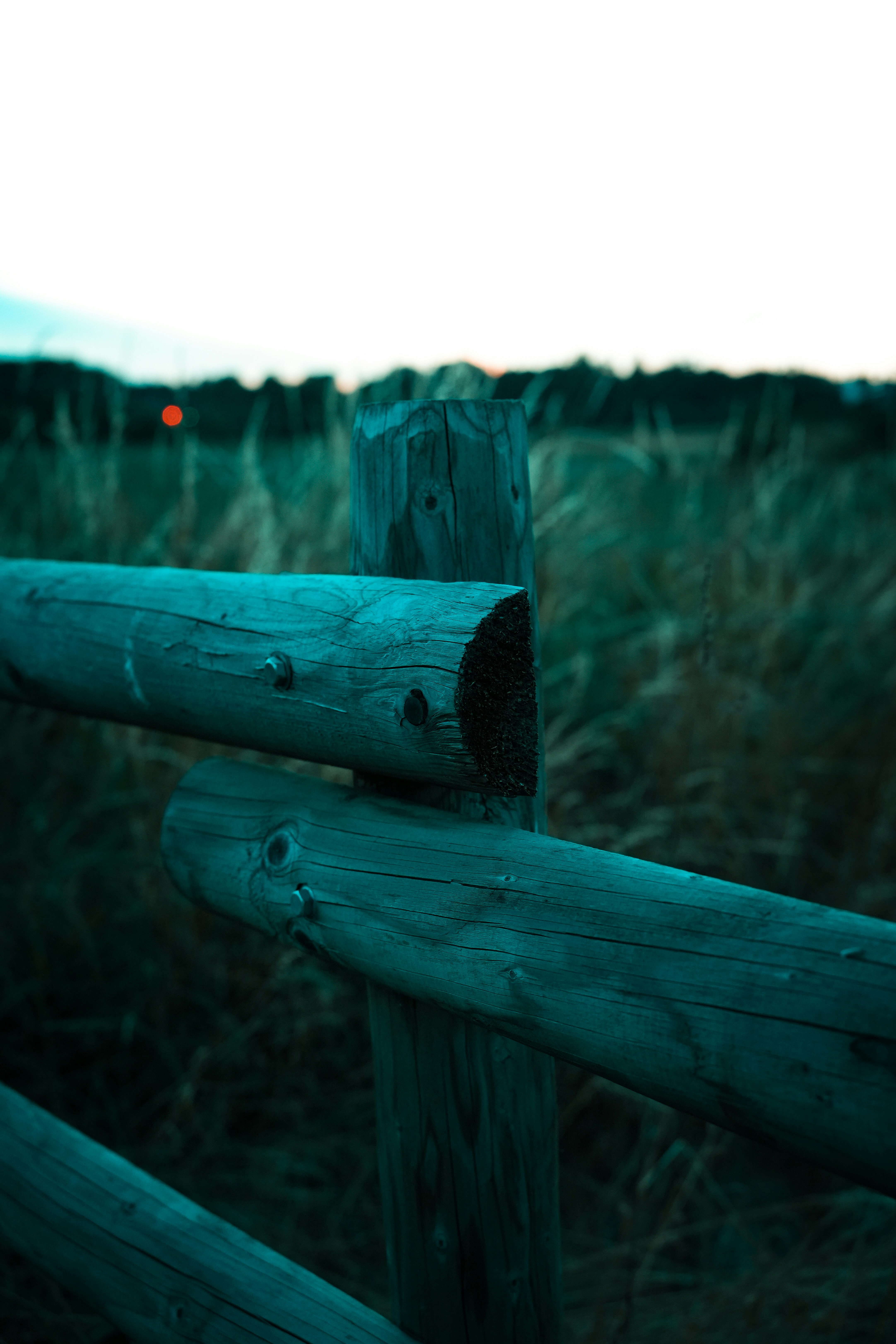 Weathered Fence in Dusk Light