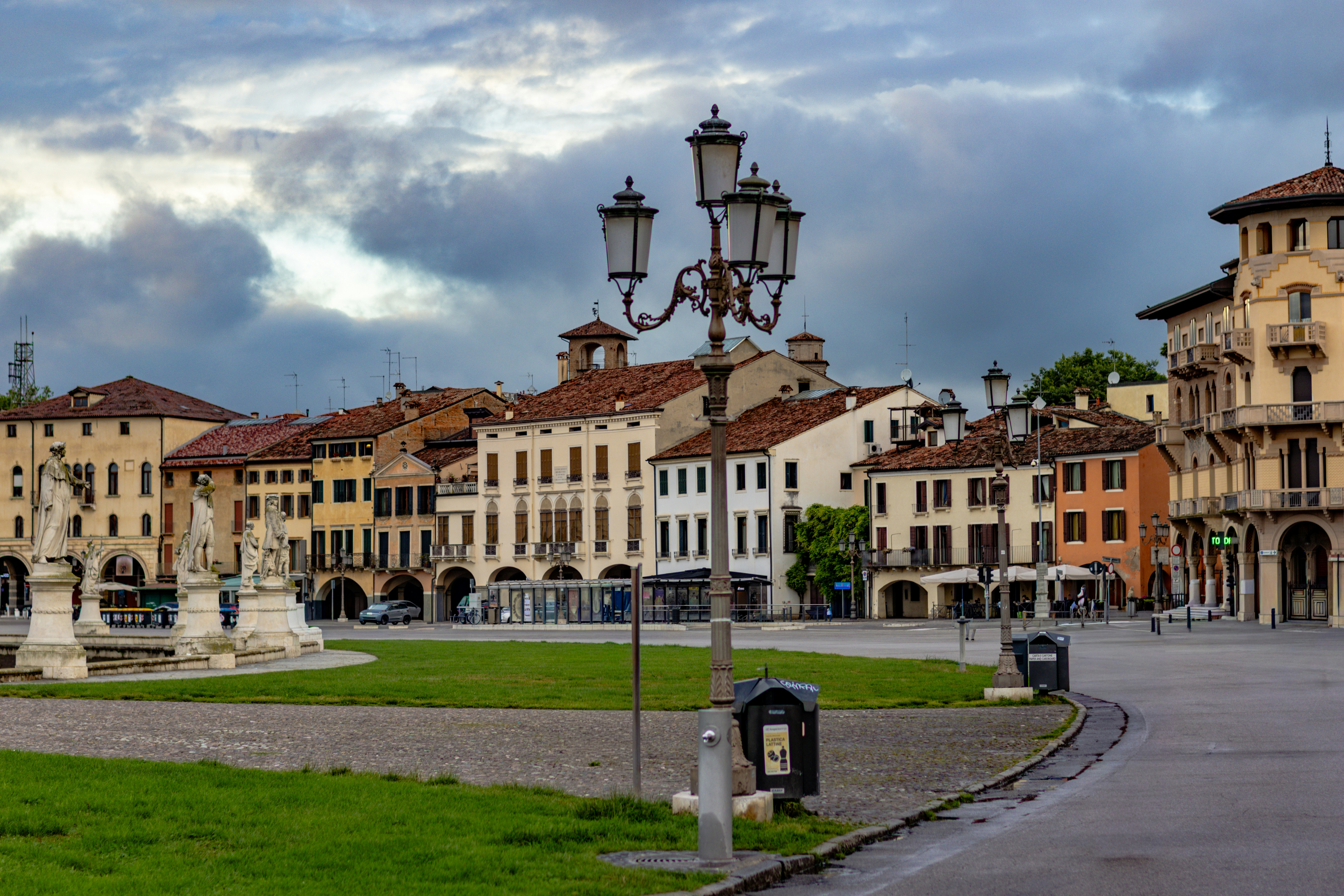 Pastel Piazza at Dusk: A Quiet Italian Town Square