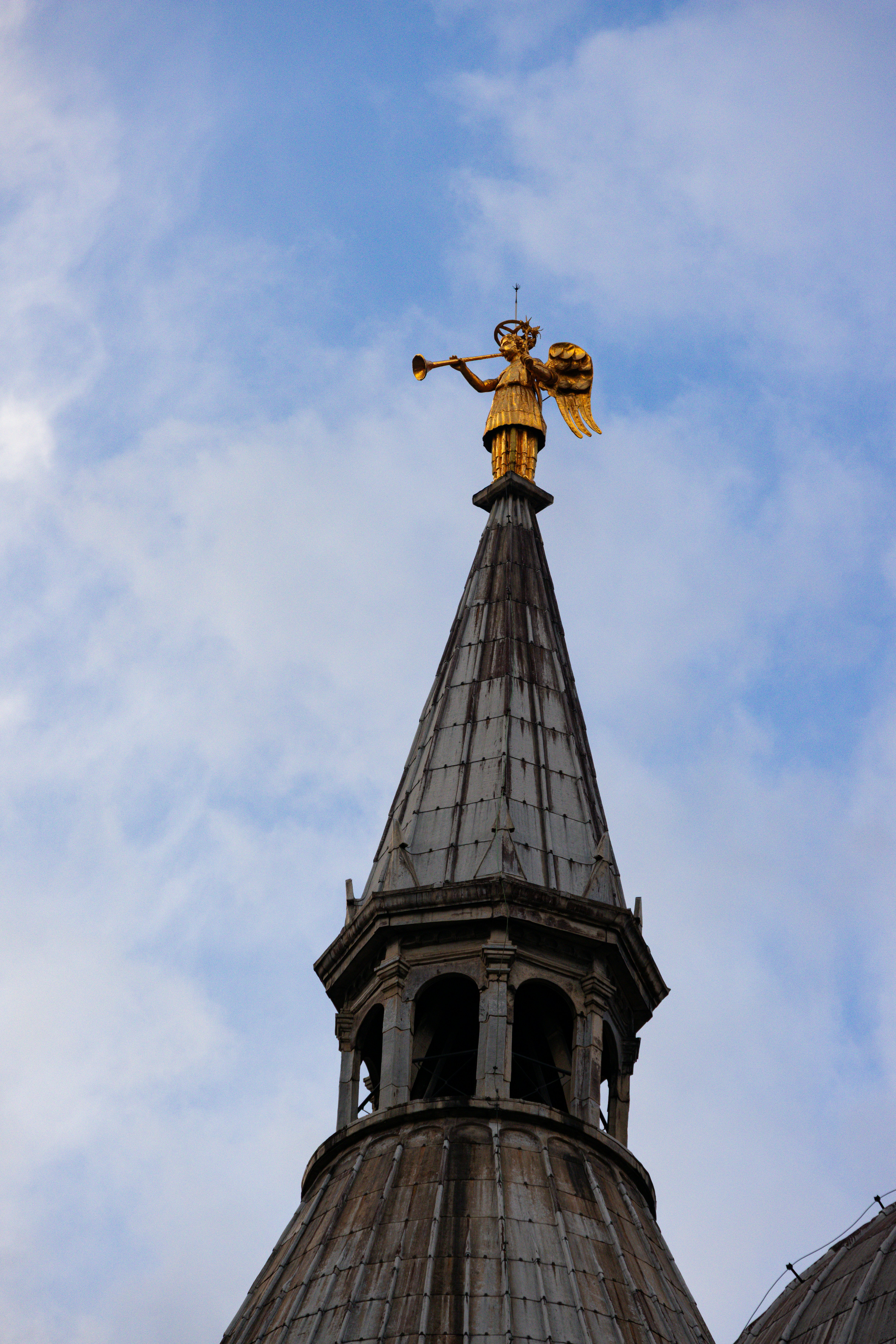 Golden Angel on a Slate Peak