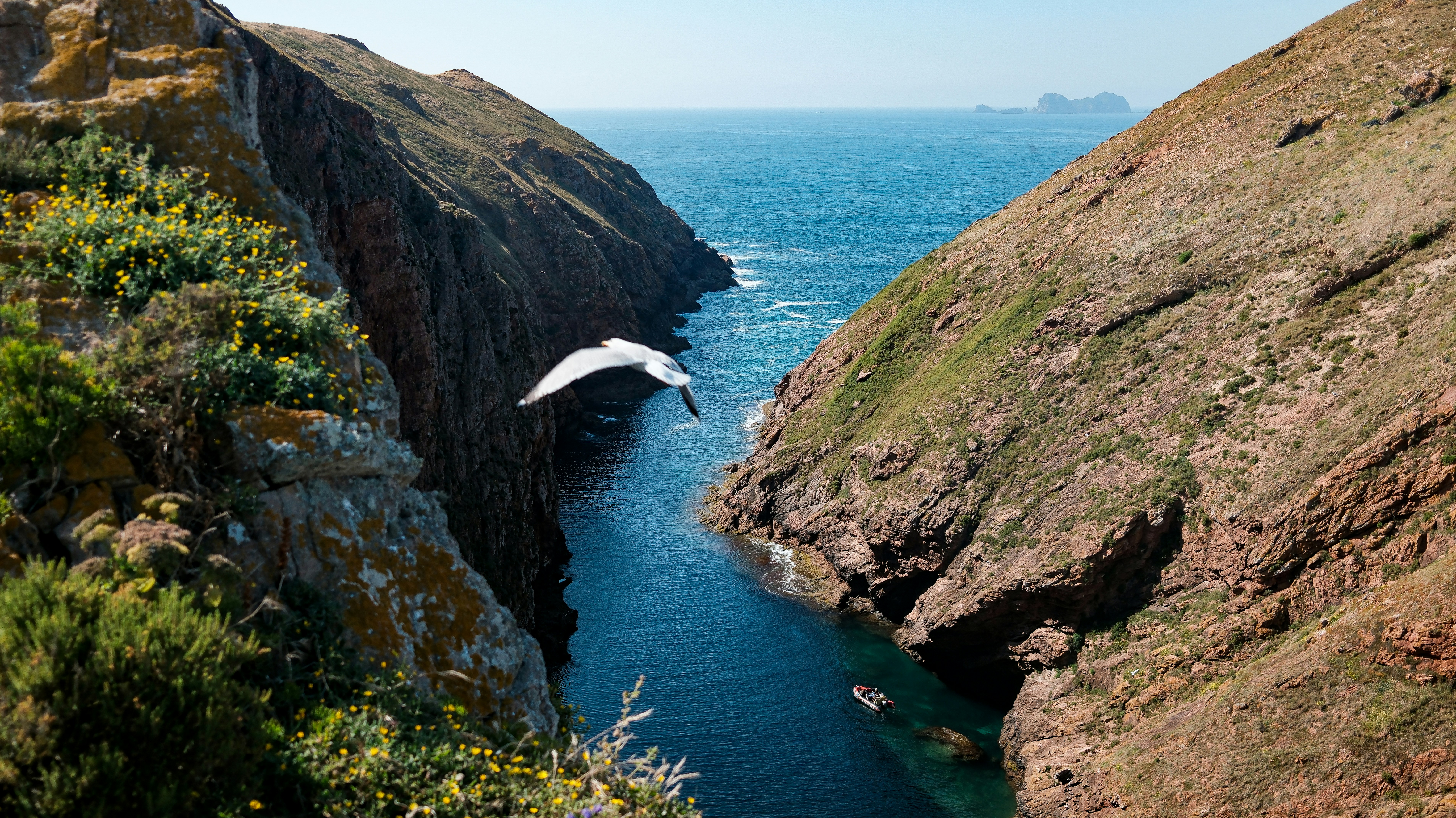Seaborne Light Between Cliff Corridors