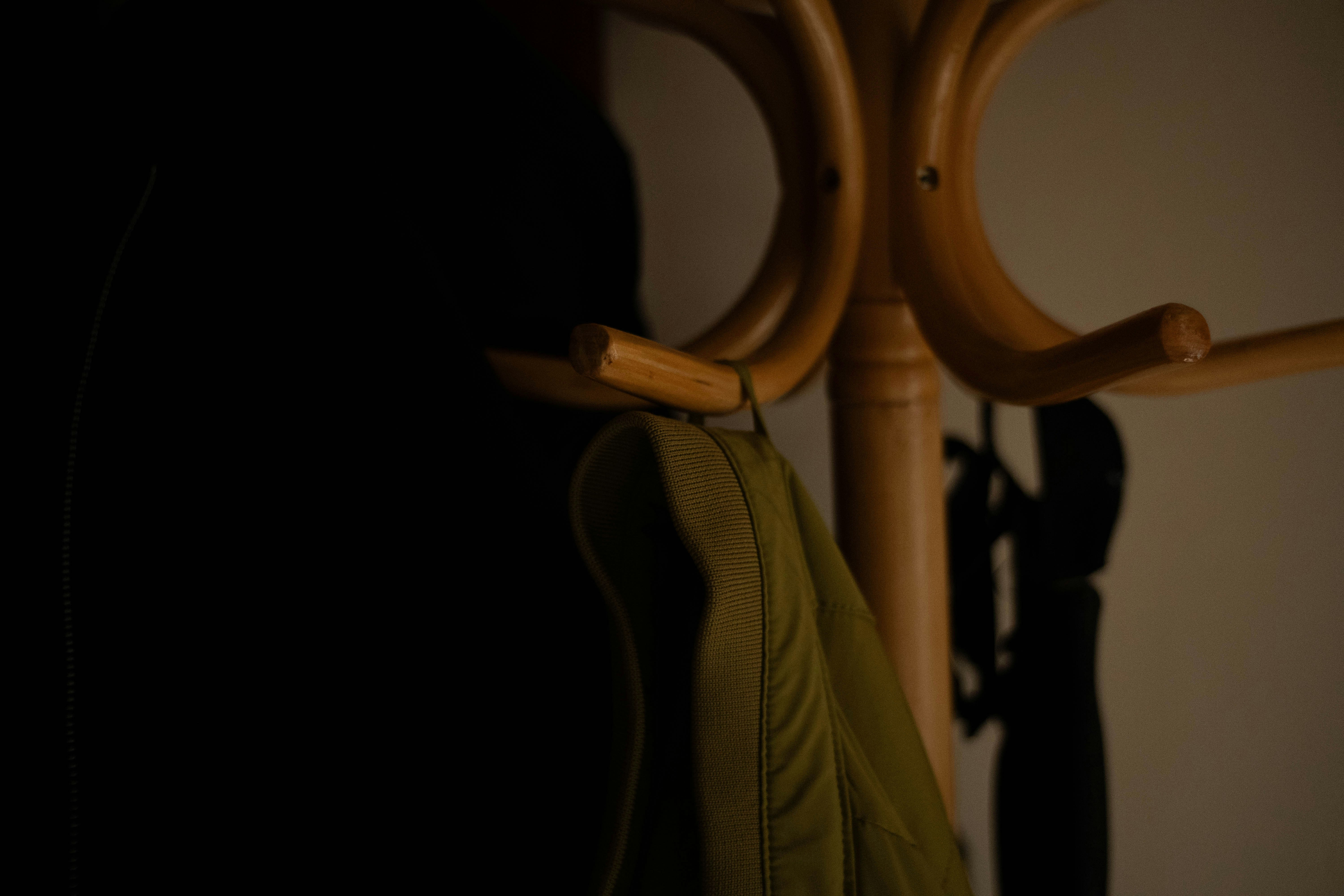 Dim Coat Rack: A Close-Up on Hidden Details