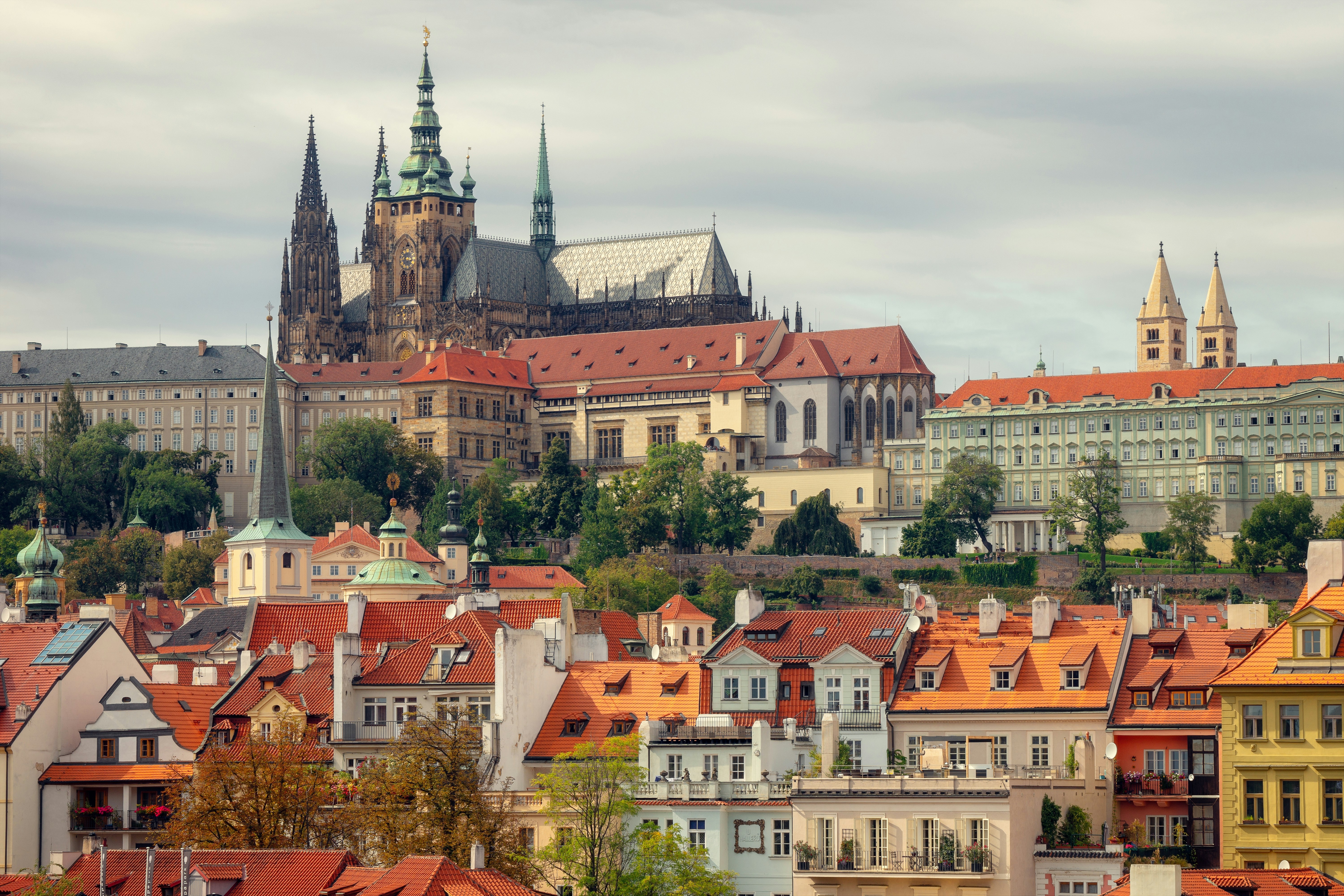 Riverside Roofscape with a Majestic Cathedral Silhouette