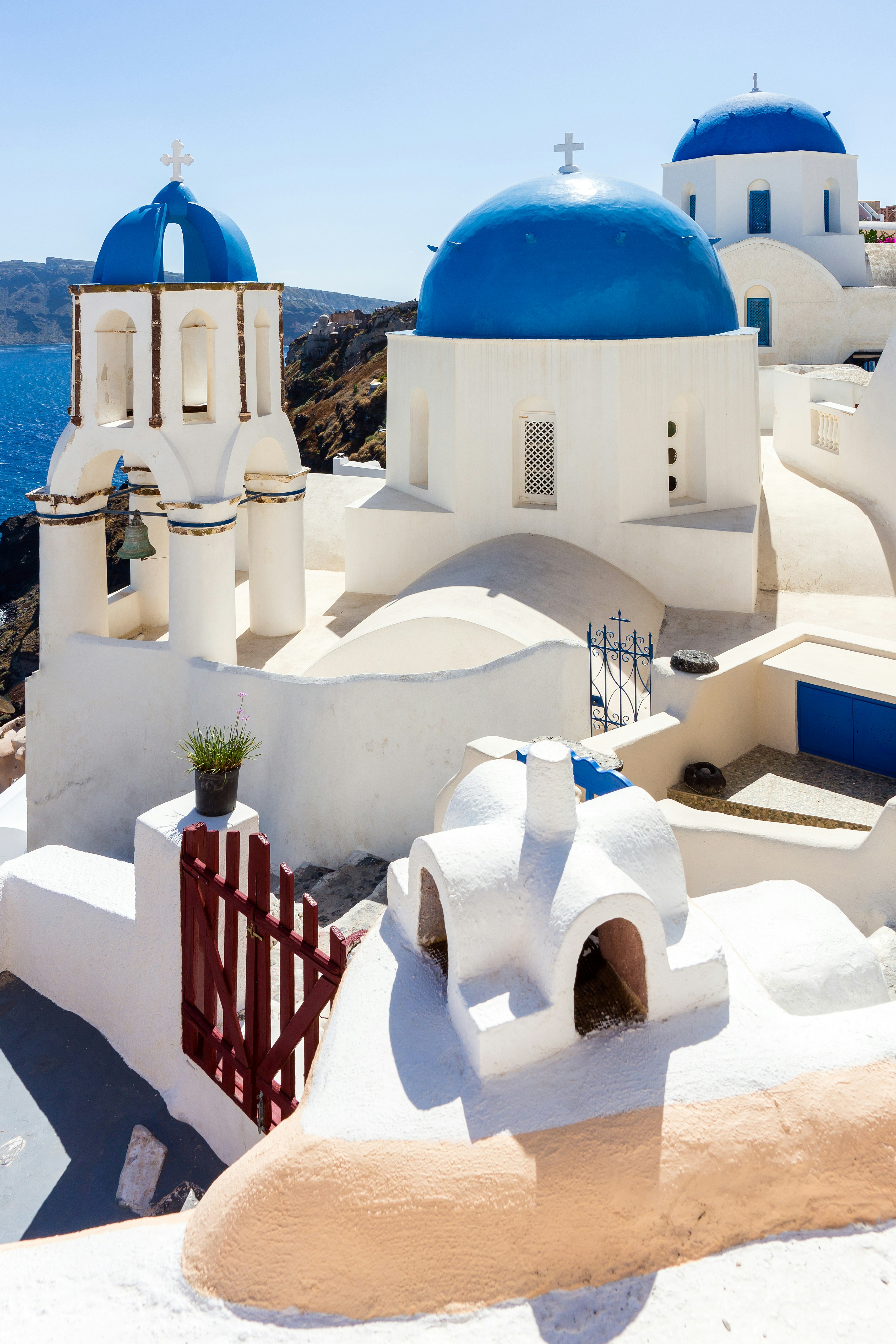 White Cycladic Architecture Under Bright Aegean Skies