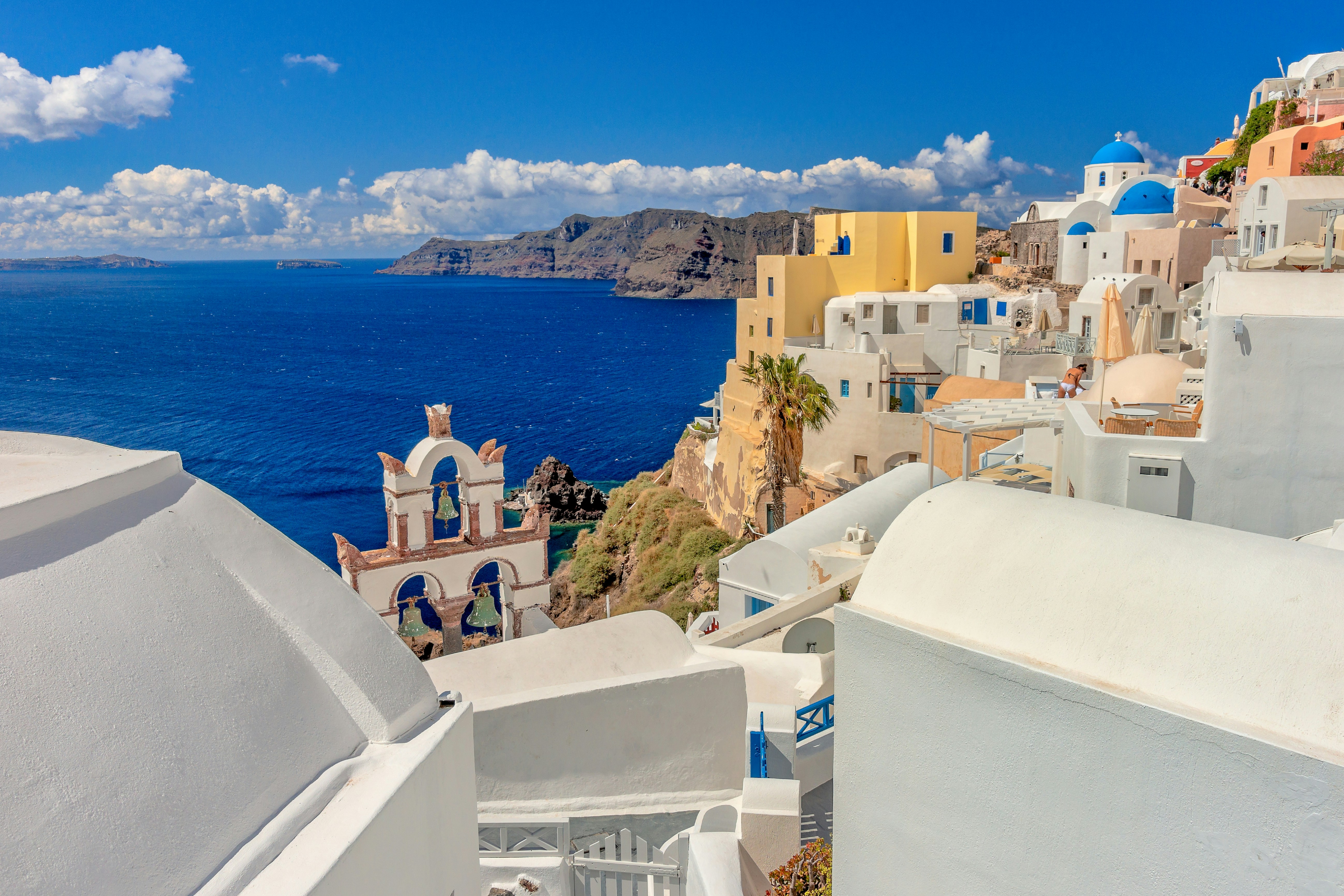 Whitewashed Terraces above the Aegean: A Santorini Mosaic