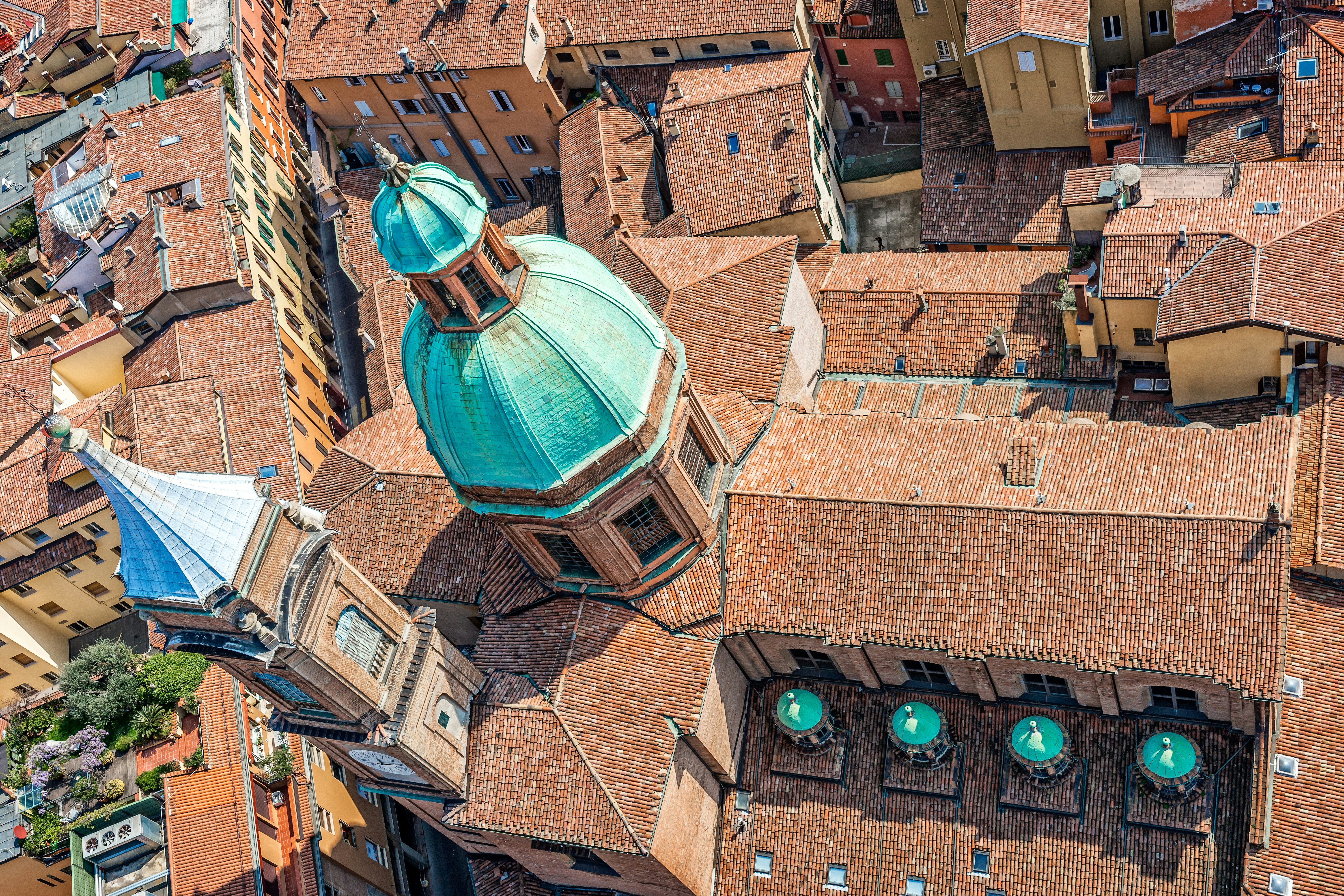 Aerial Dome Among Terracotta Tiles