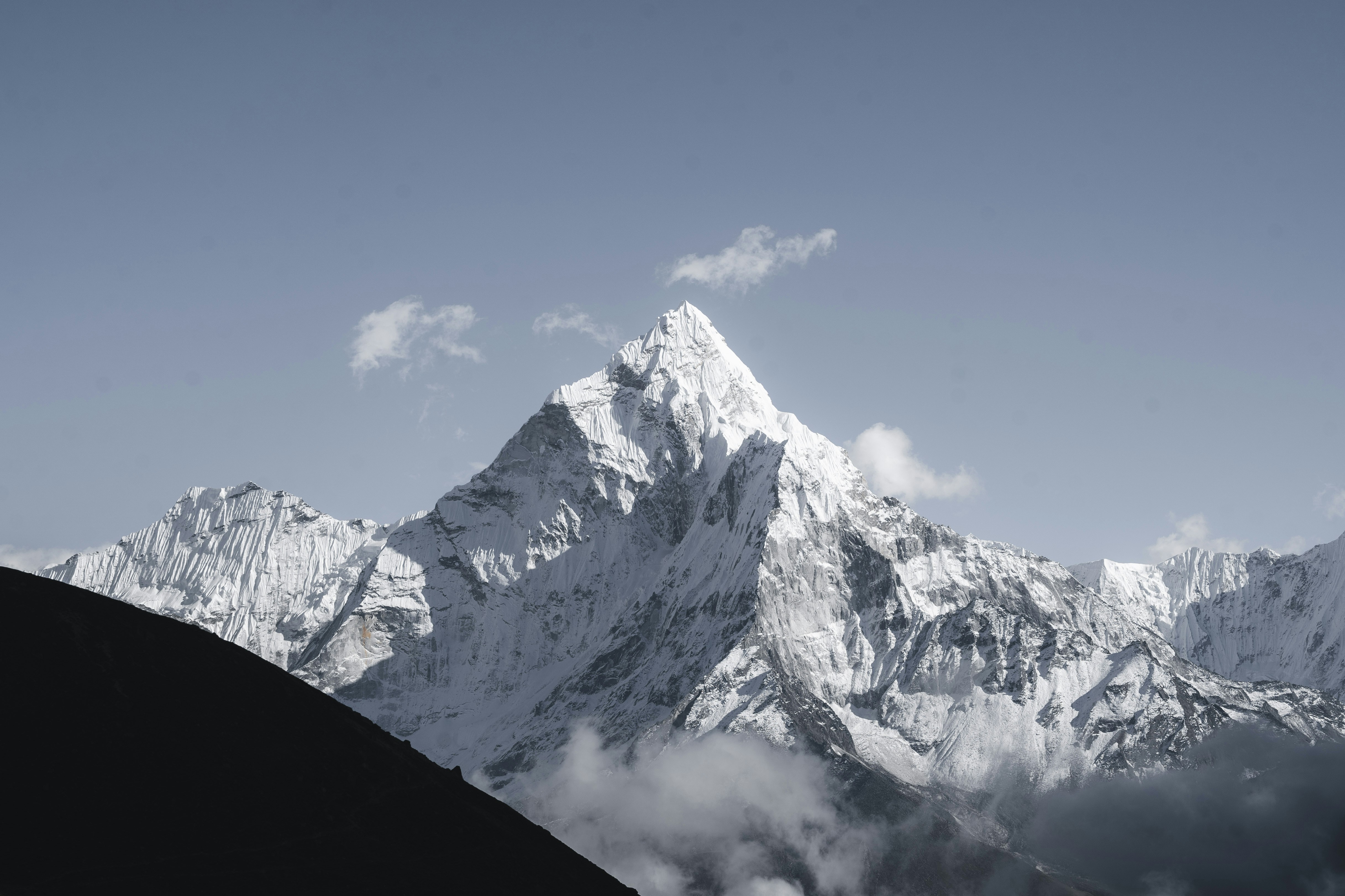 Snowclad Peak Piercing the Clear Sky