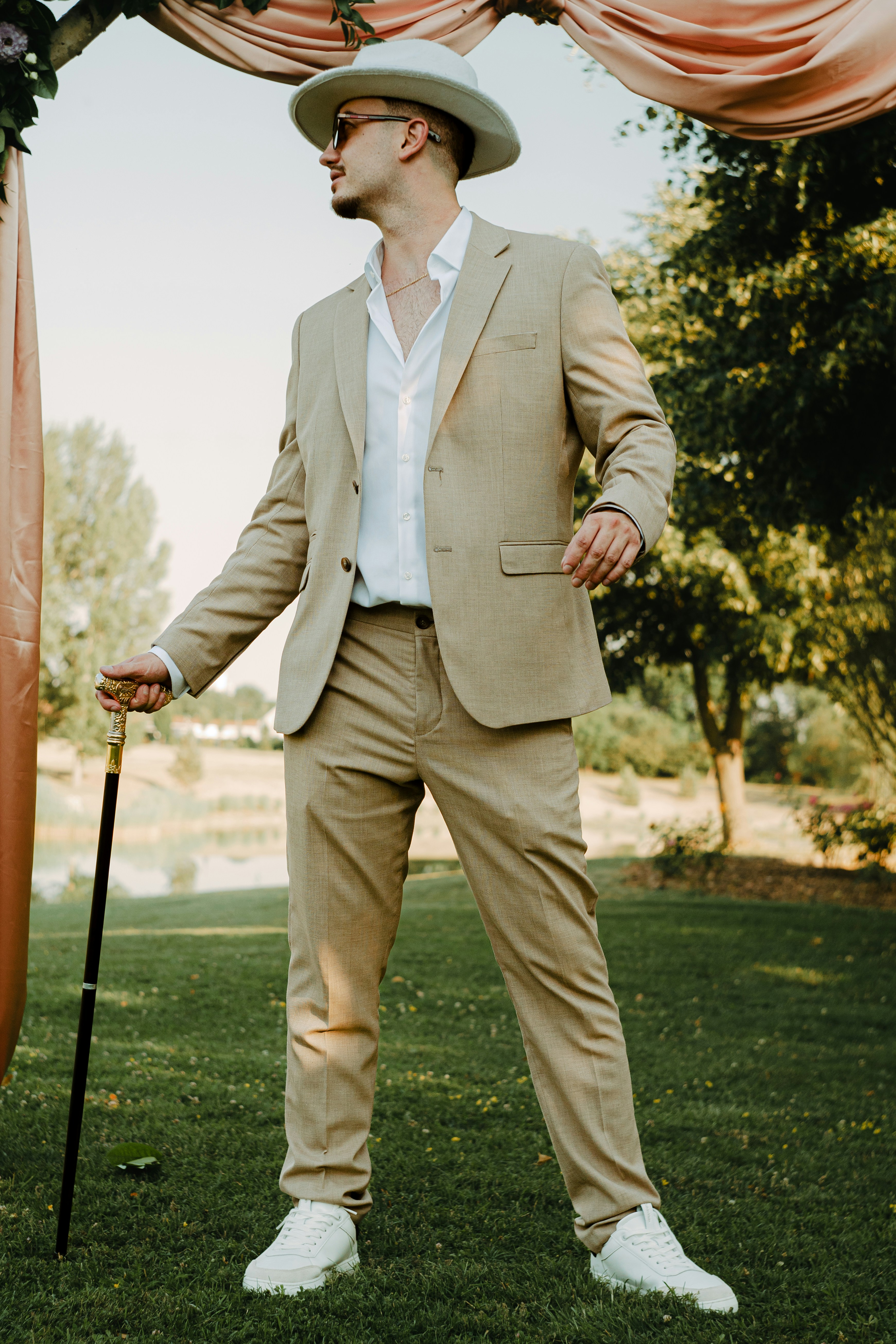 Gentleman in Linen: A Garden Ceremony Stance