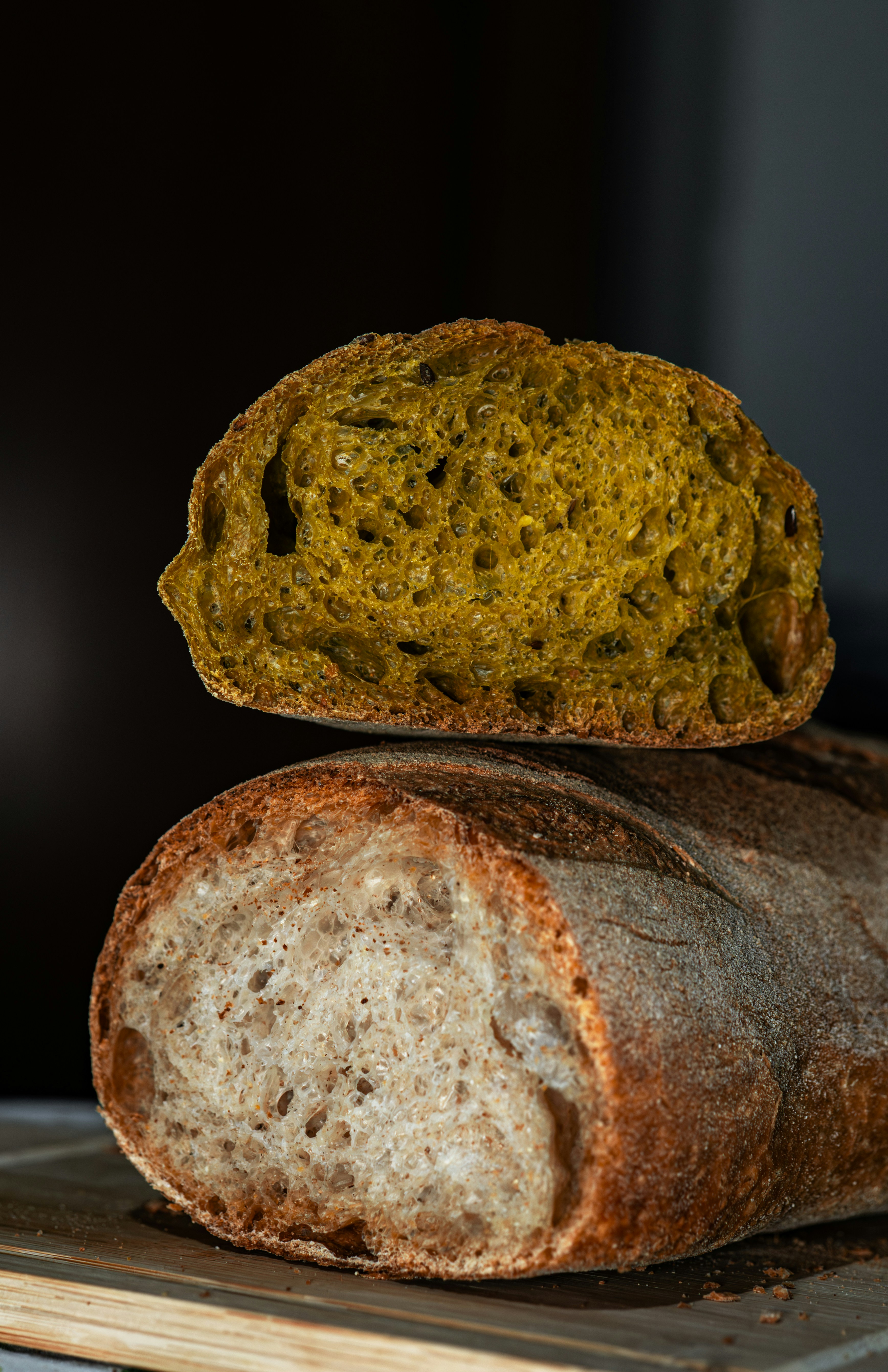Golden Crust Summit: A Slice of Rustic Multigrain on a Crusty Stack