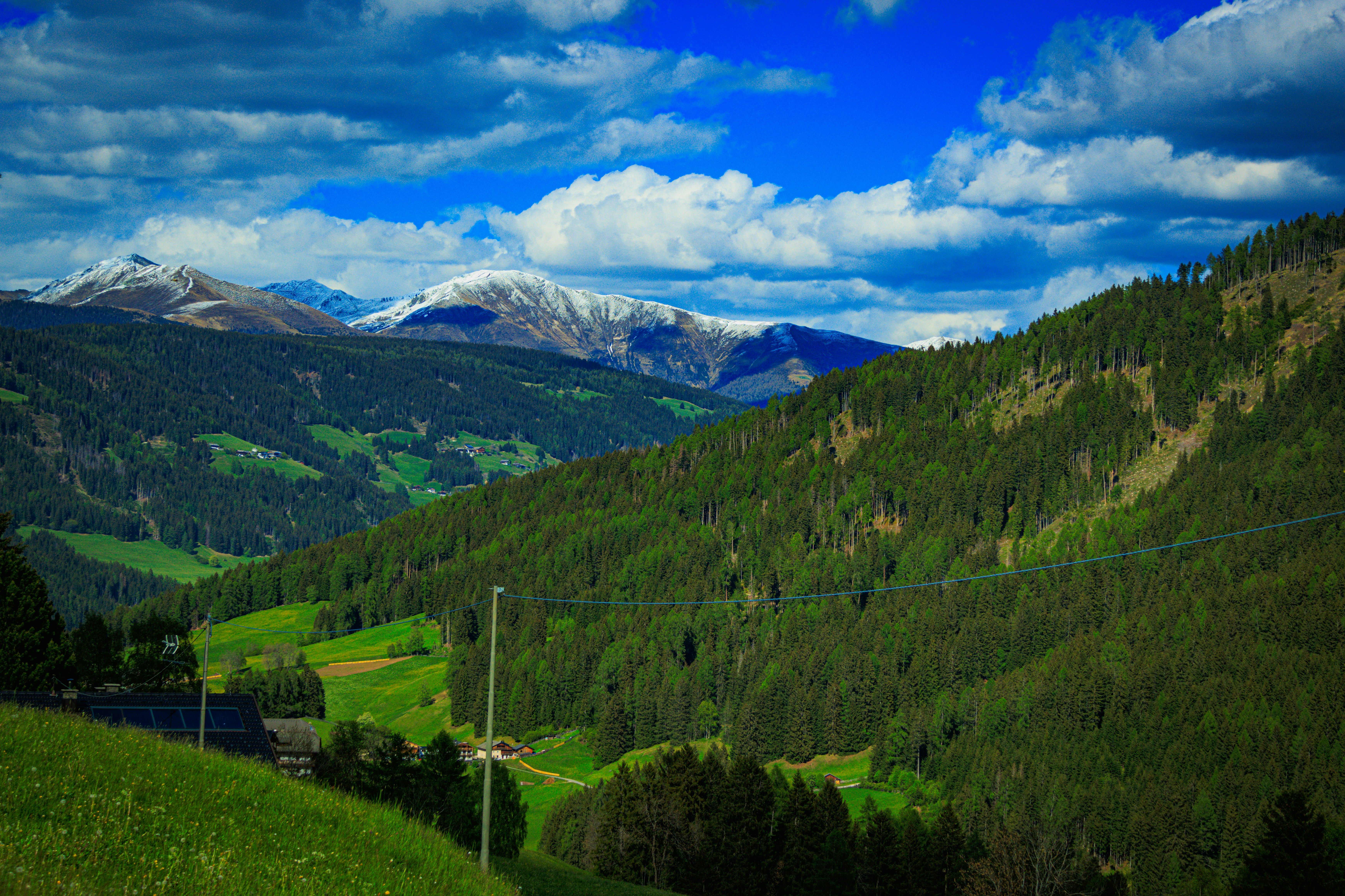 Verdant Valleys Beneath Snow-dusted Peaks