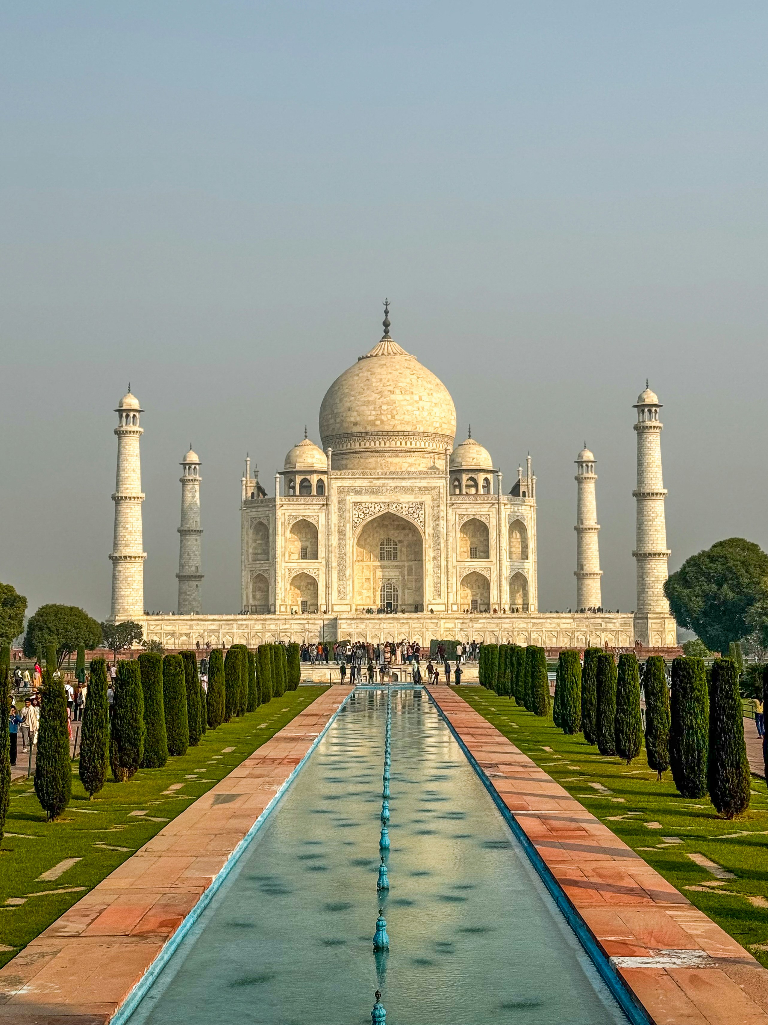 Symmetry at Sunrise: The Taj Mahal in Balanced Light