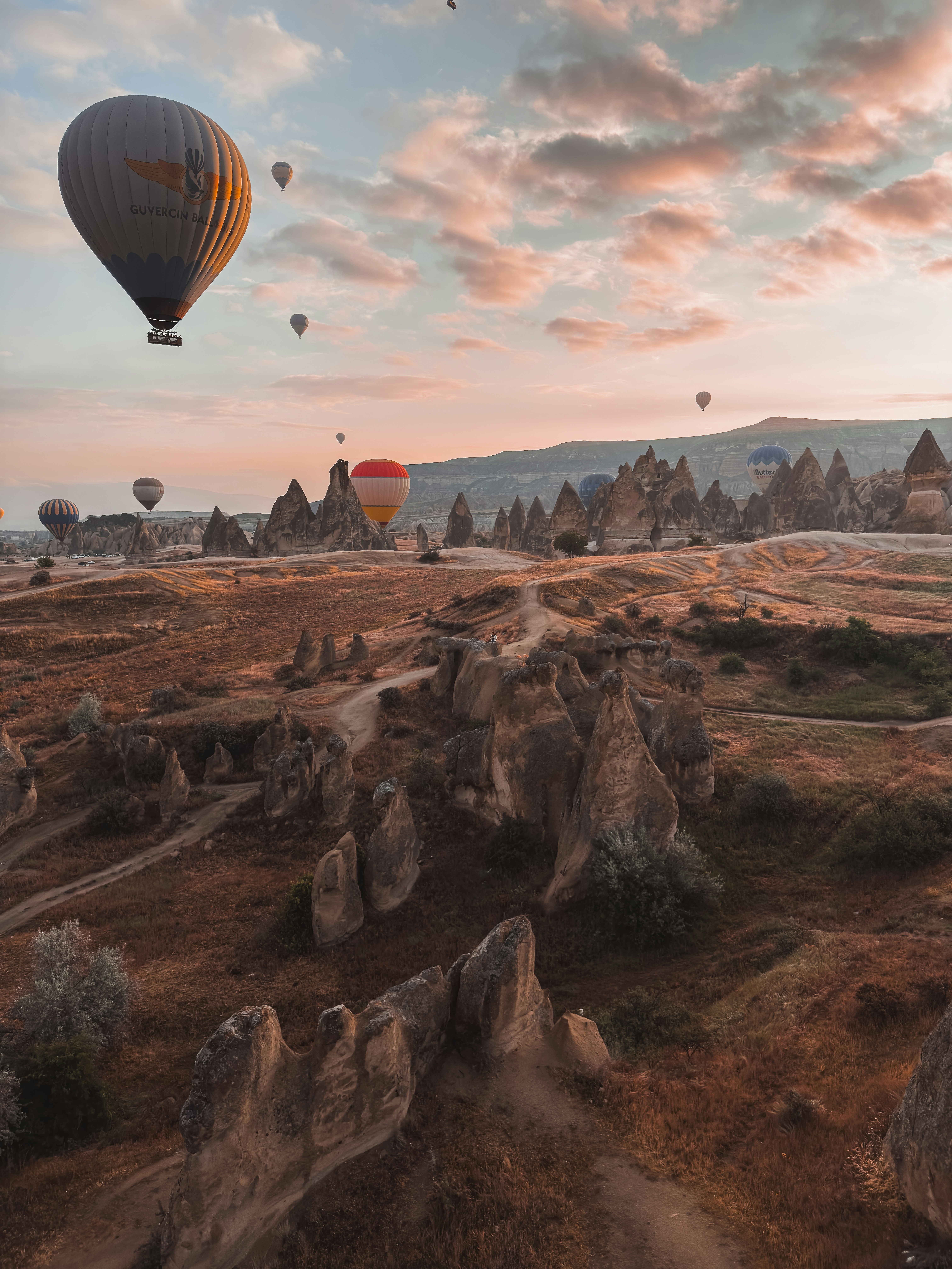 Floating Giants Over a Rugged Valley