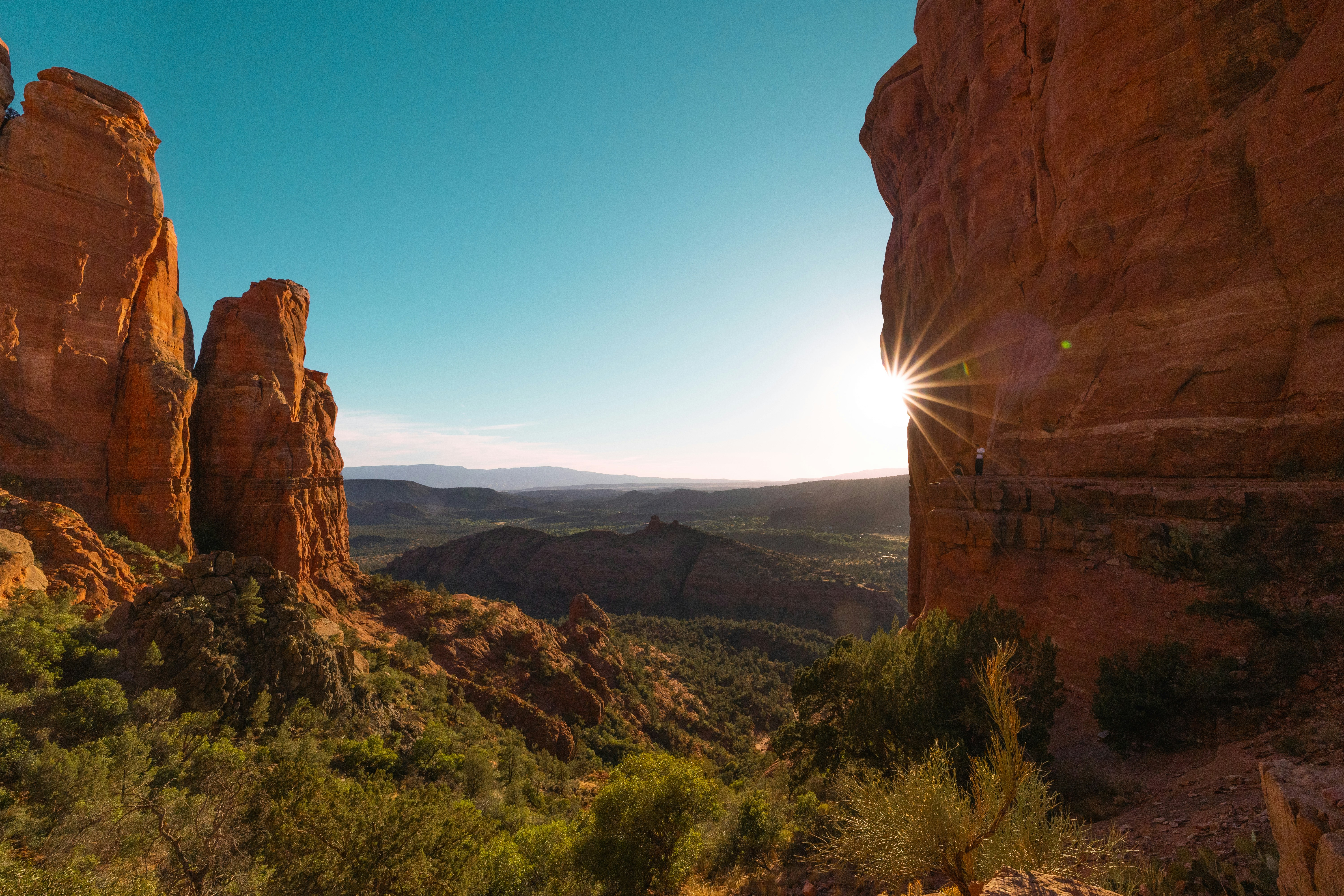 Sunlit Canyon Gate at Dusk