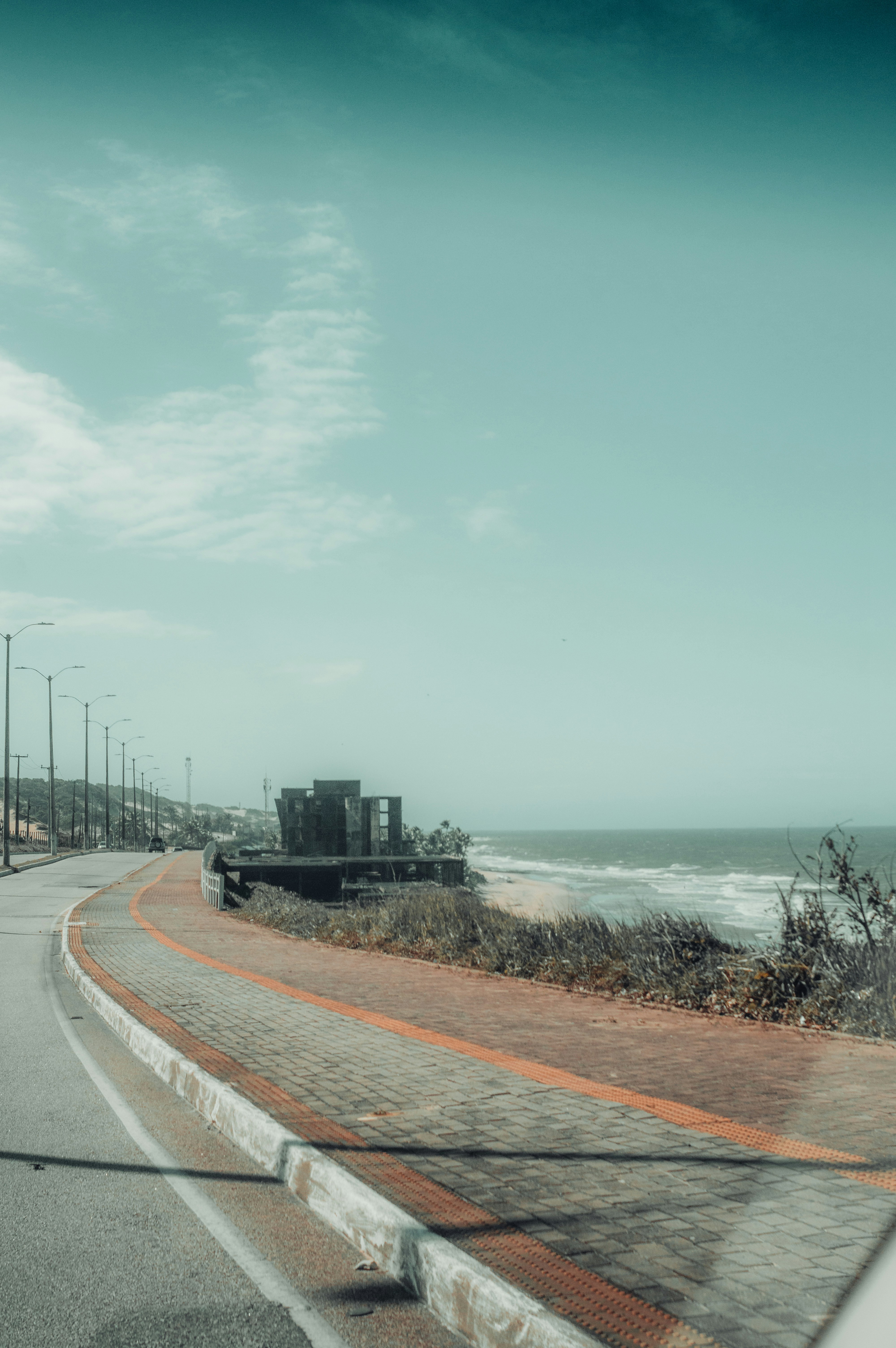 Coastal Promenade Bends Toward the Sea