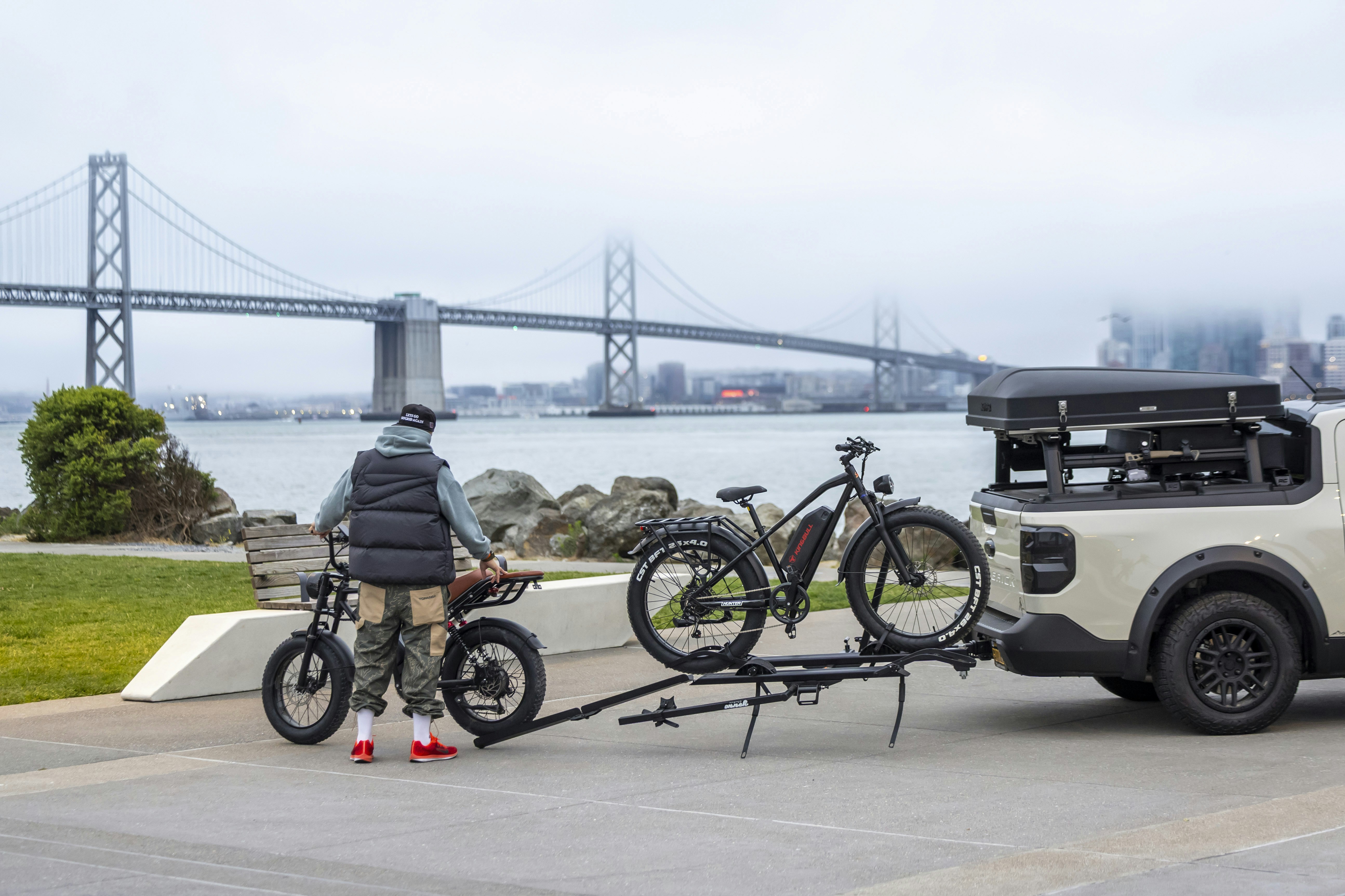 Bike Carrier in a Bayfront Scene
