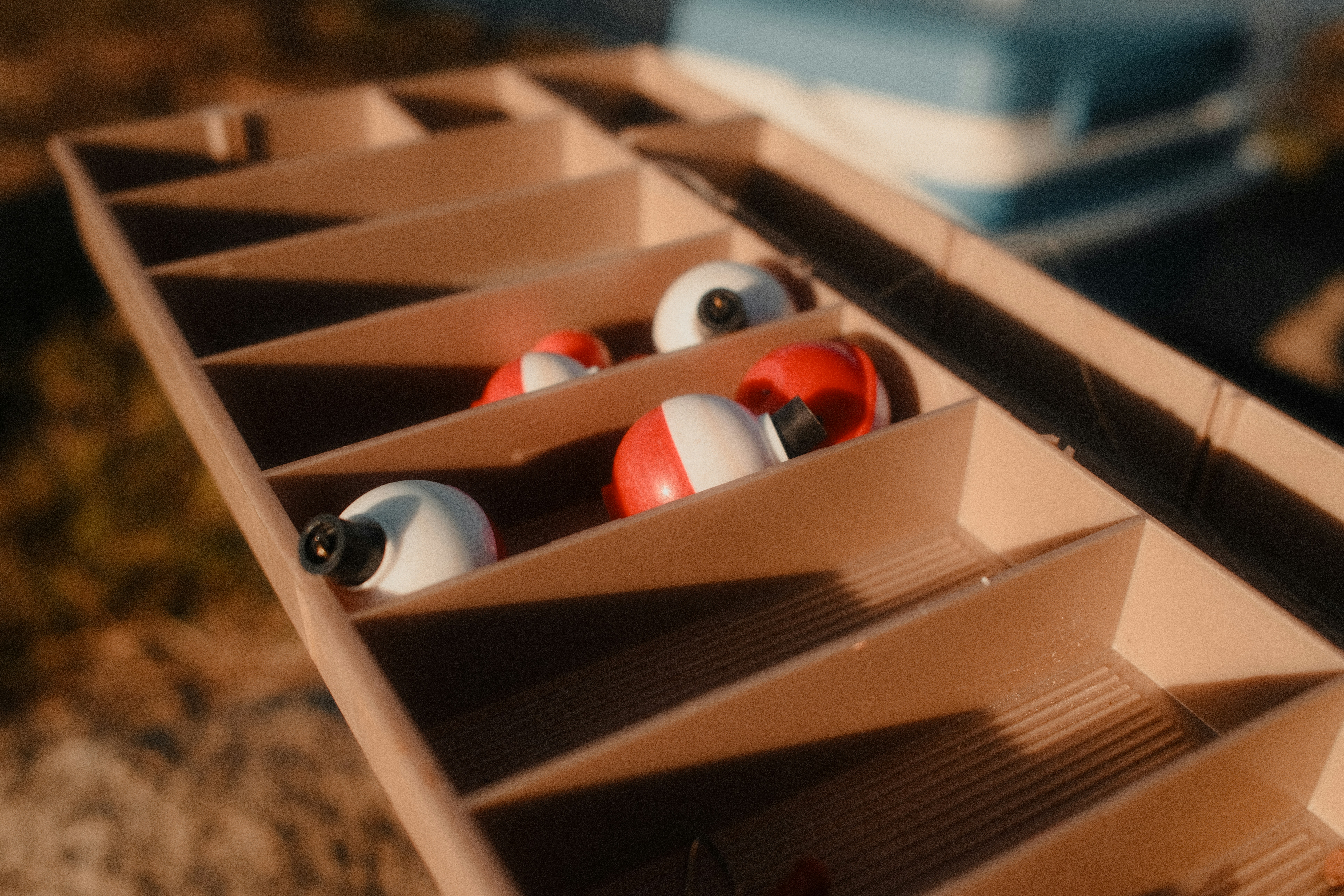 Marble-eyed marbles in a sunlit storm of compartments