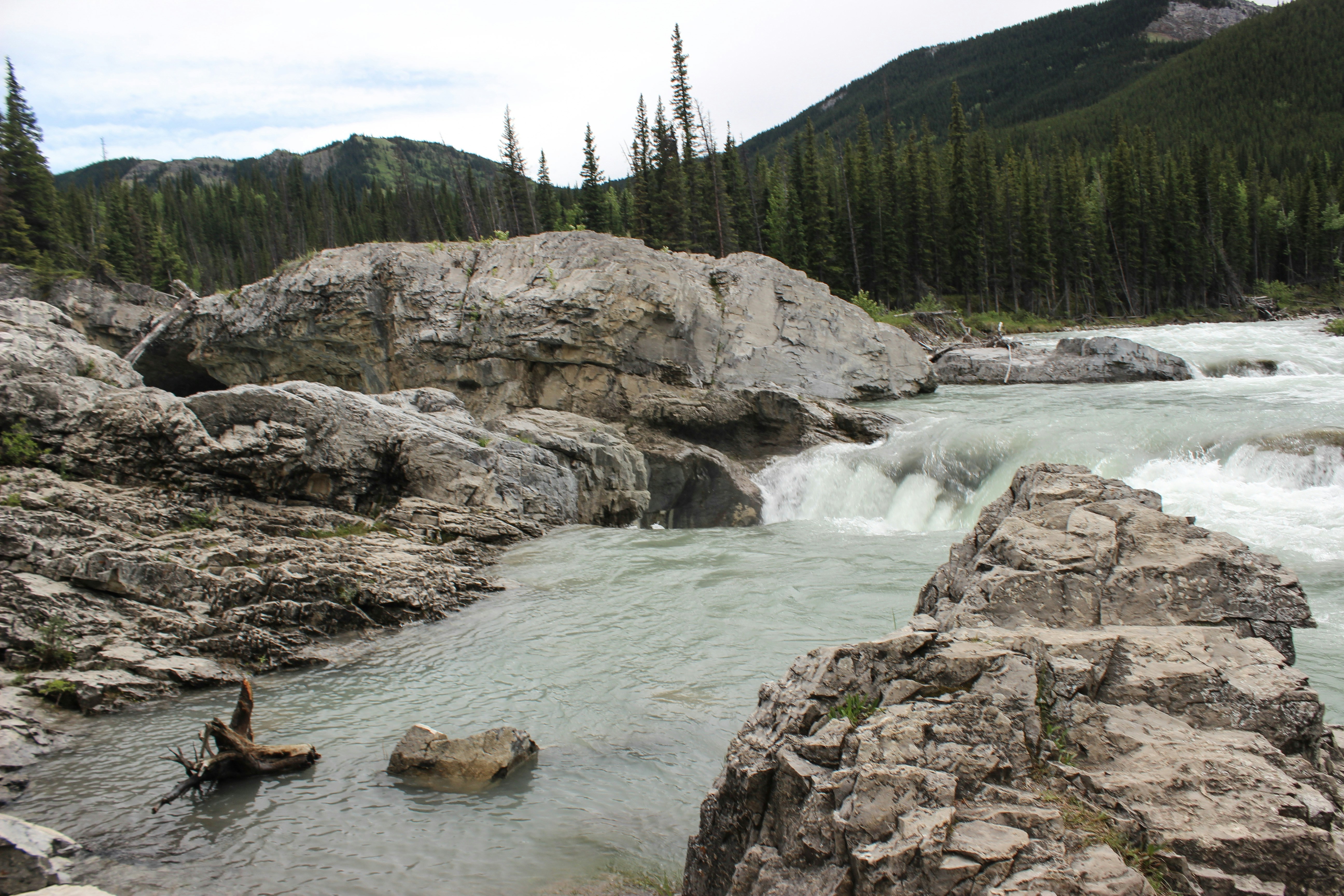 Rugged Carved Riverbed: A Cascade Through Granite