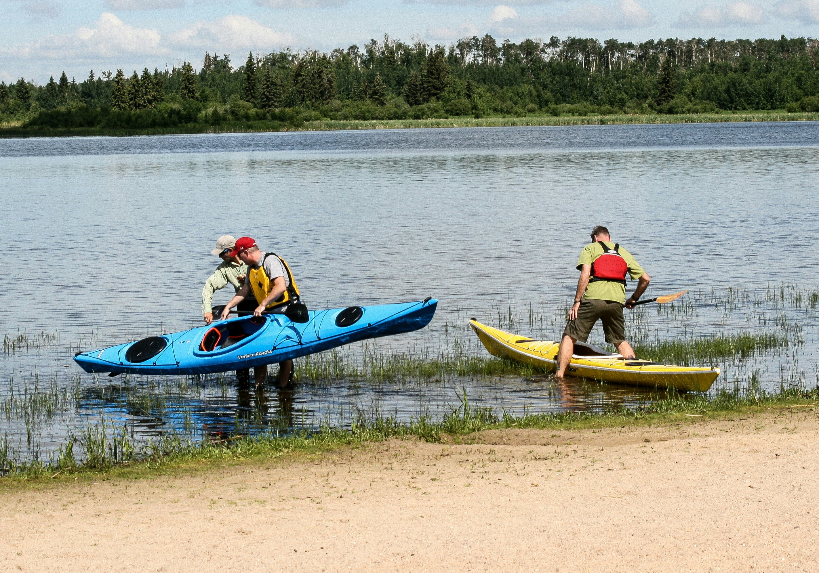 Quad Canoe: Two Kayaks Rally at the Lakefront