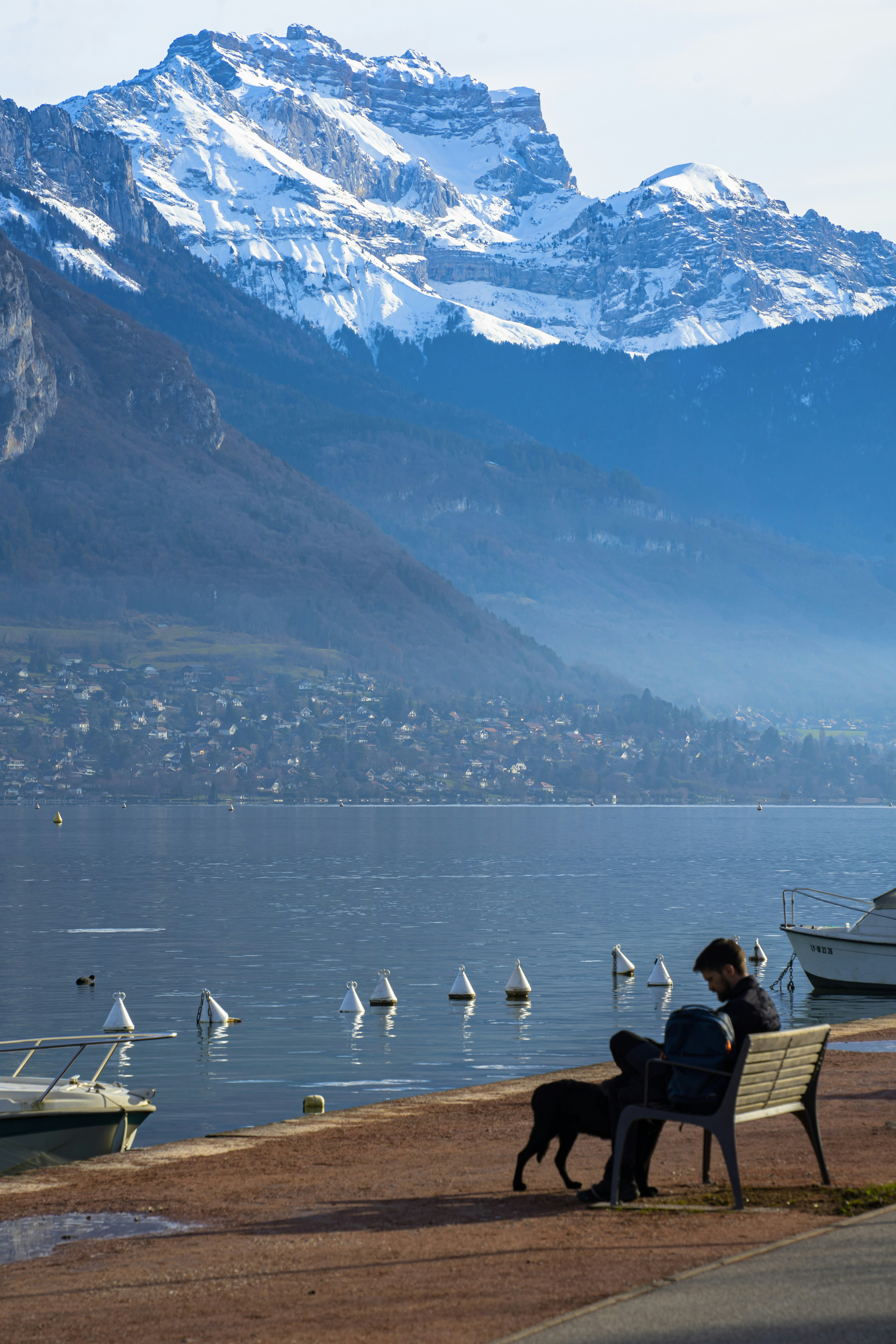 Serene Lakeside Pause Under Alpine Peaks