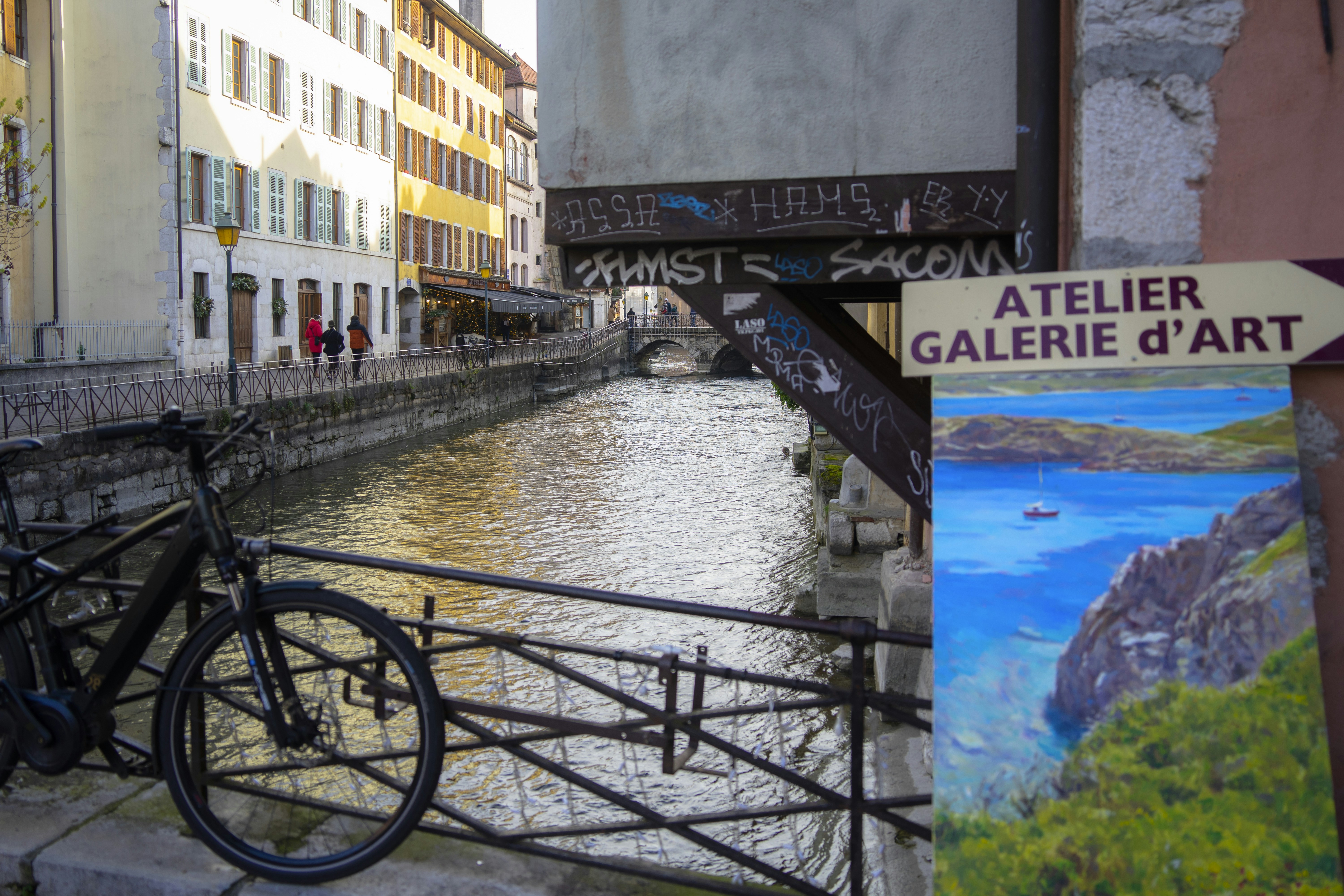 Graffiti Bridge and River View by the Atelier Gallery