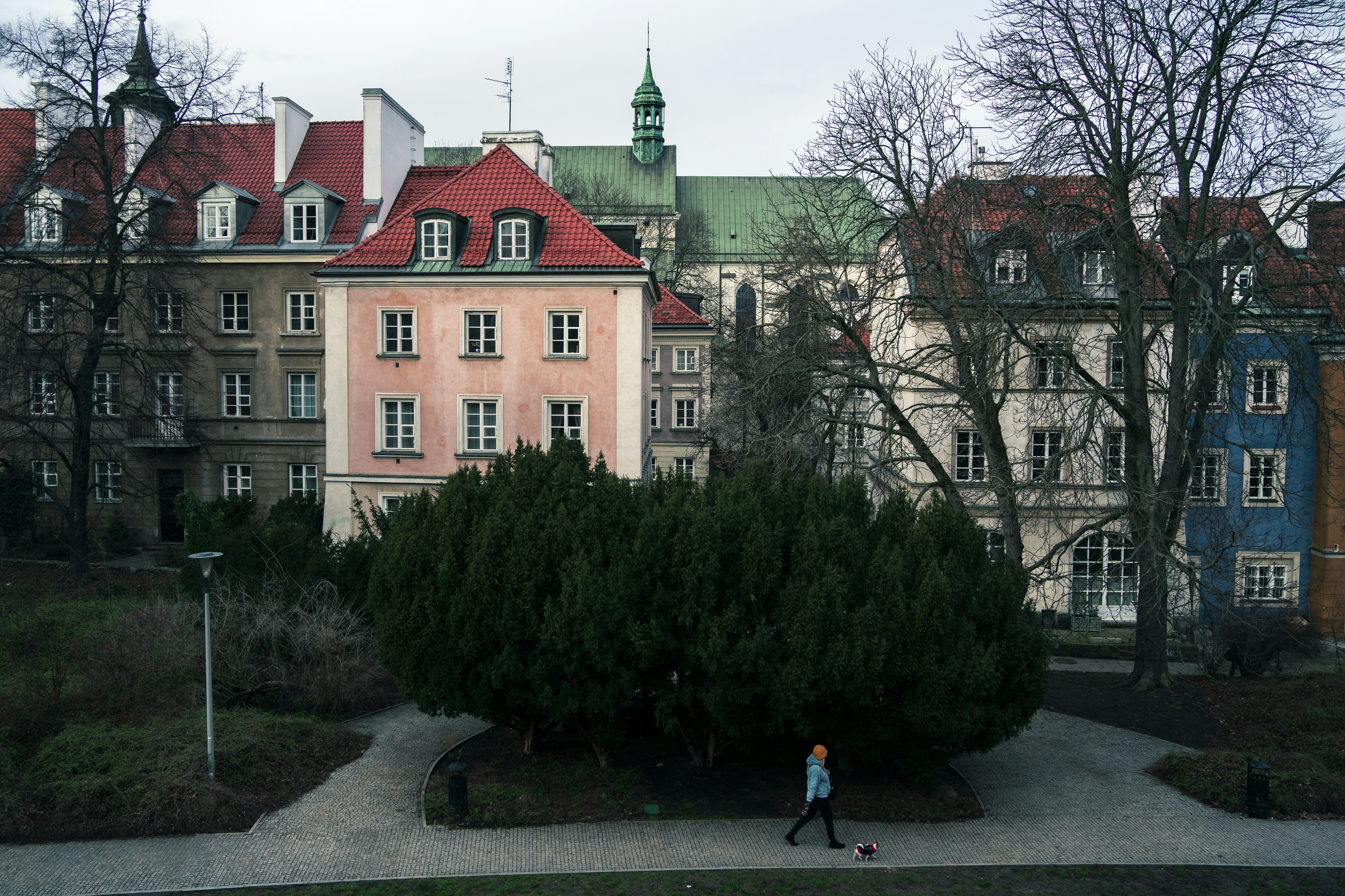 City Garden Under the Dormant Gables