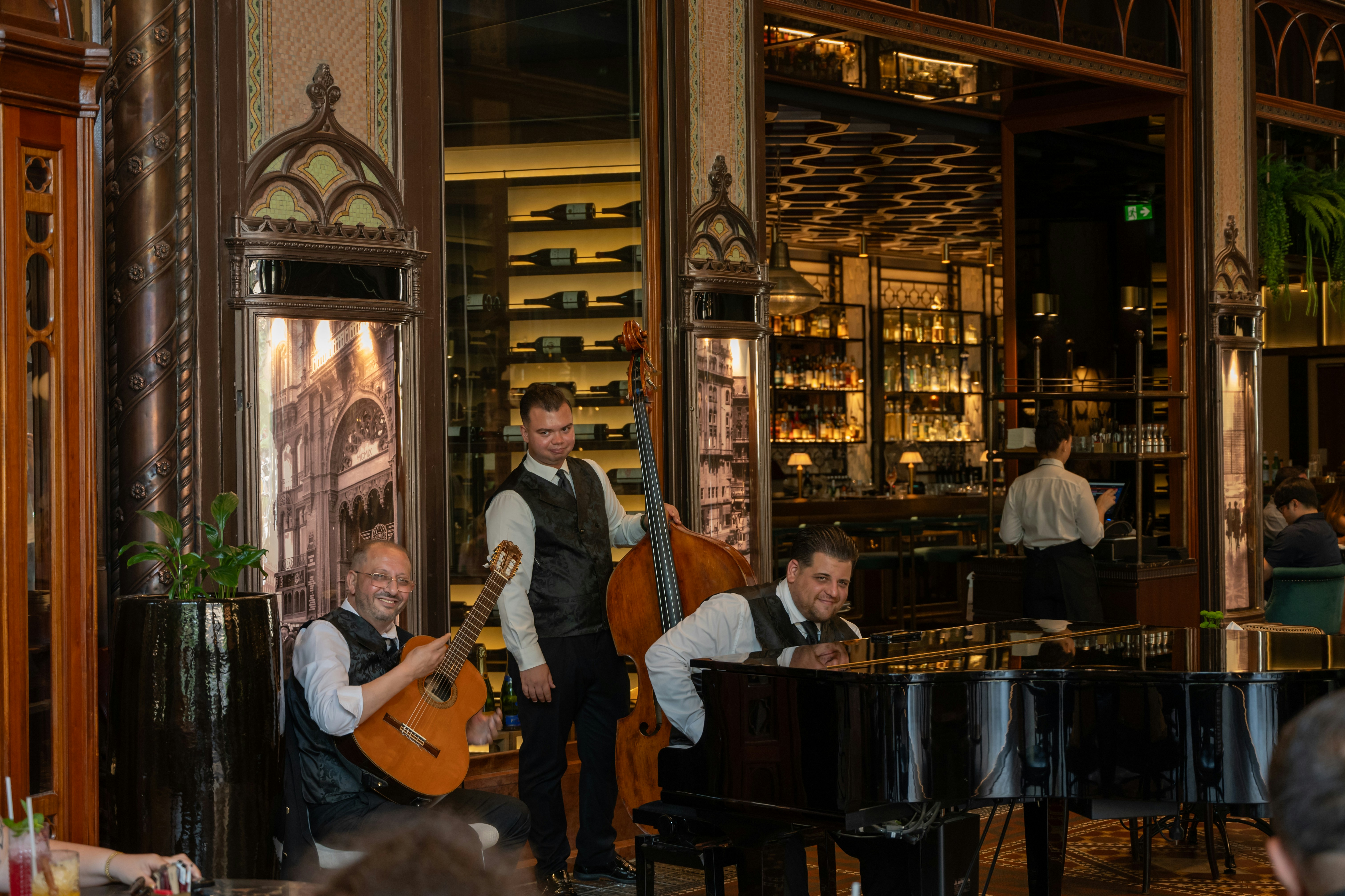 Jazz Salon: A Trio Amid Rich Architectural Details
