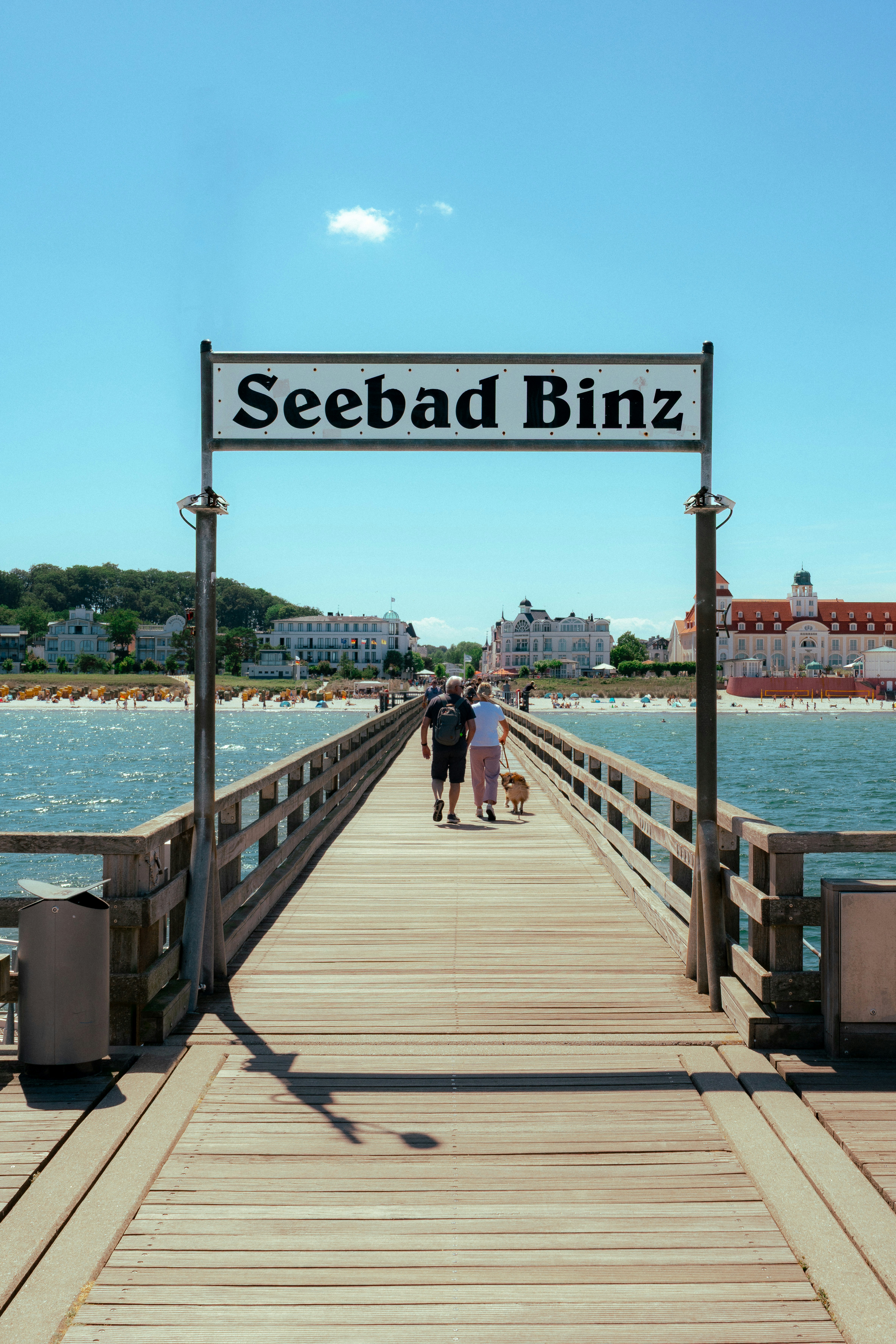 Seebad Binz Pier: Sunlit Walk Toward the Resort Horizon