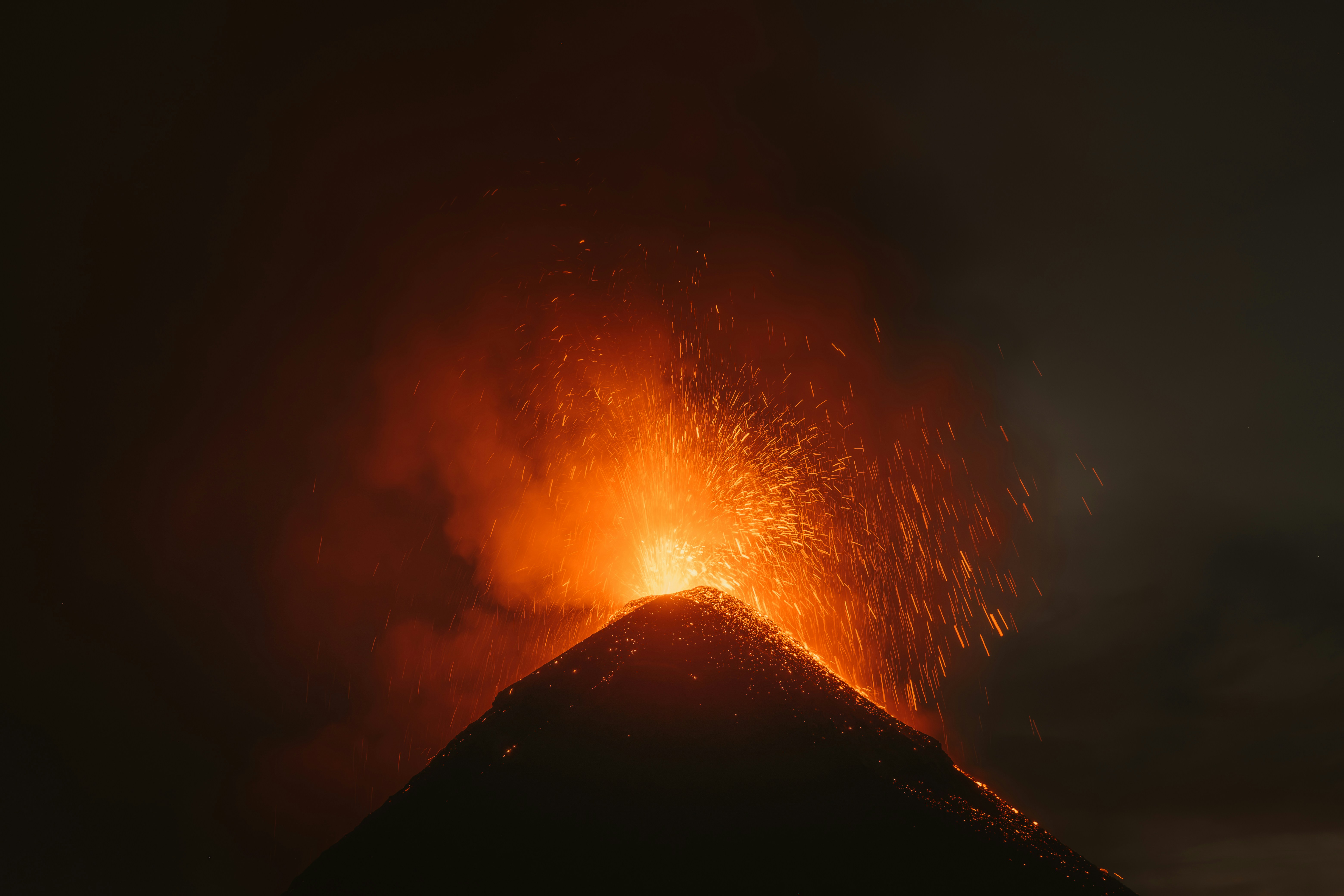 Lava Crown: Night Eruption from a Silent Peak