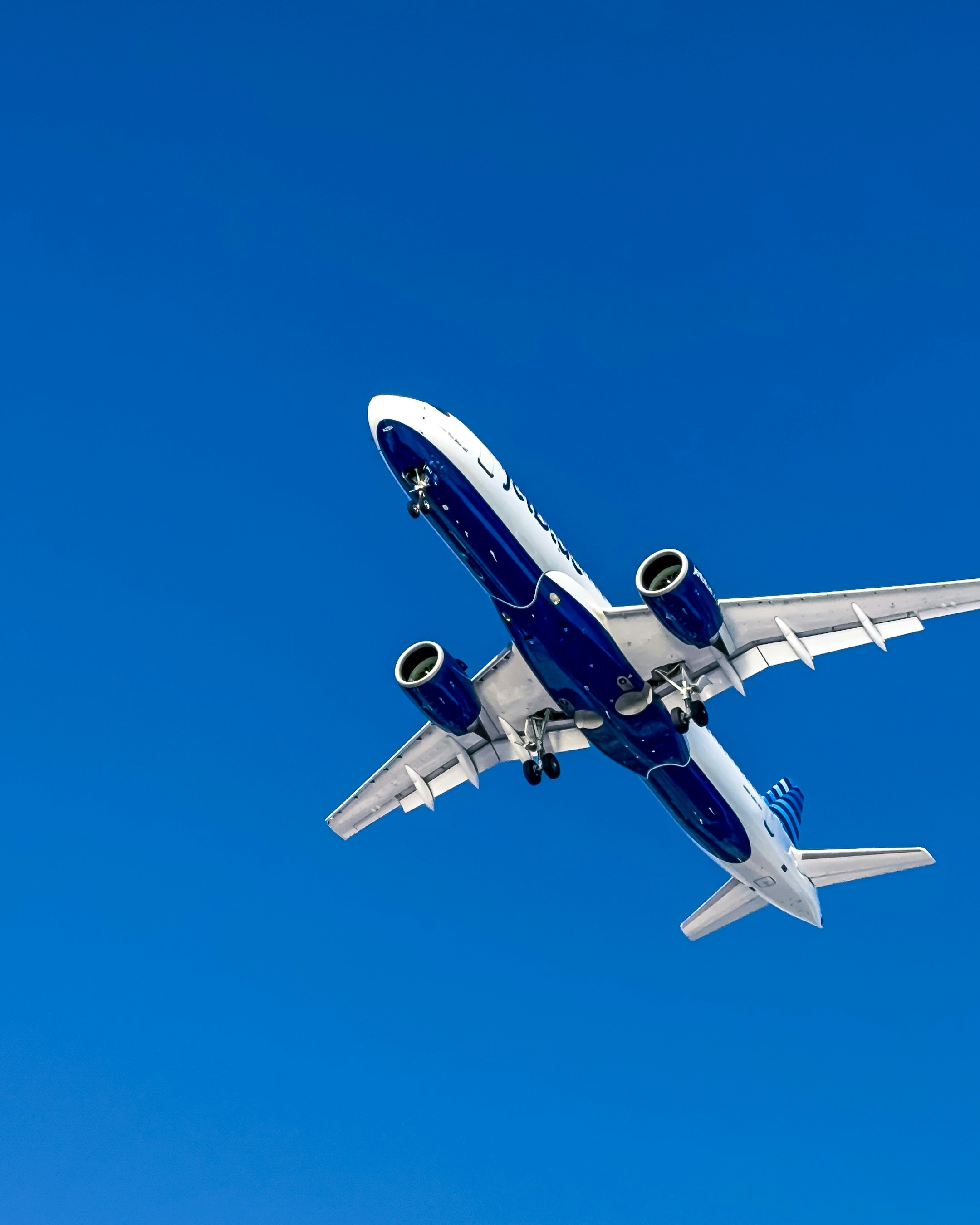 Skyward Leap: A Twinjet Slices Through a Clear Blue