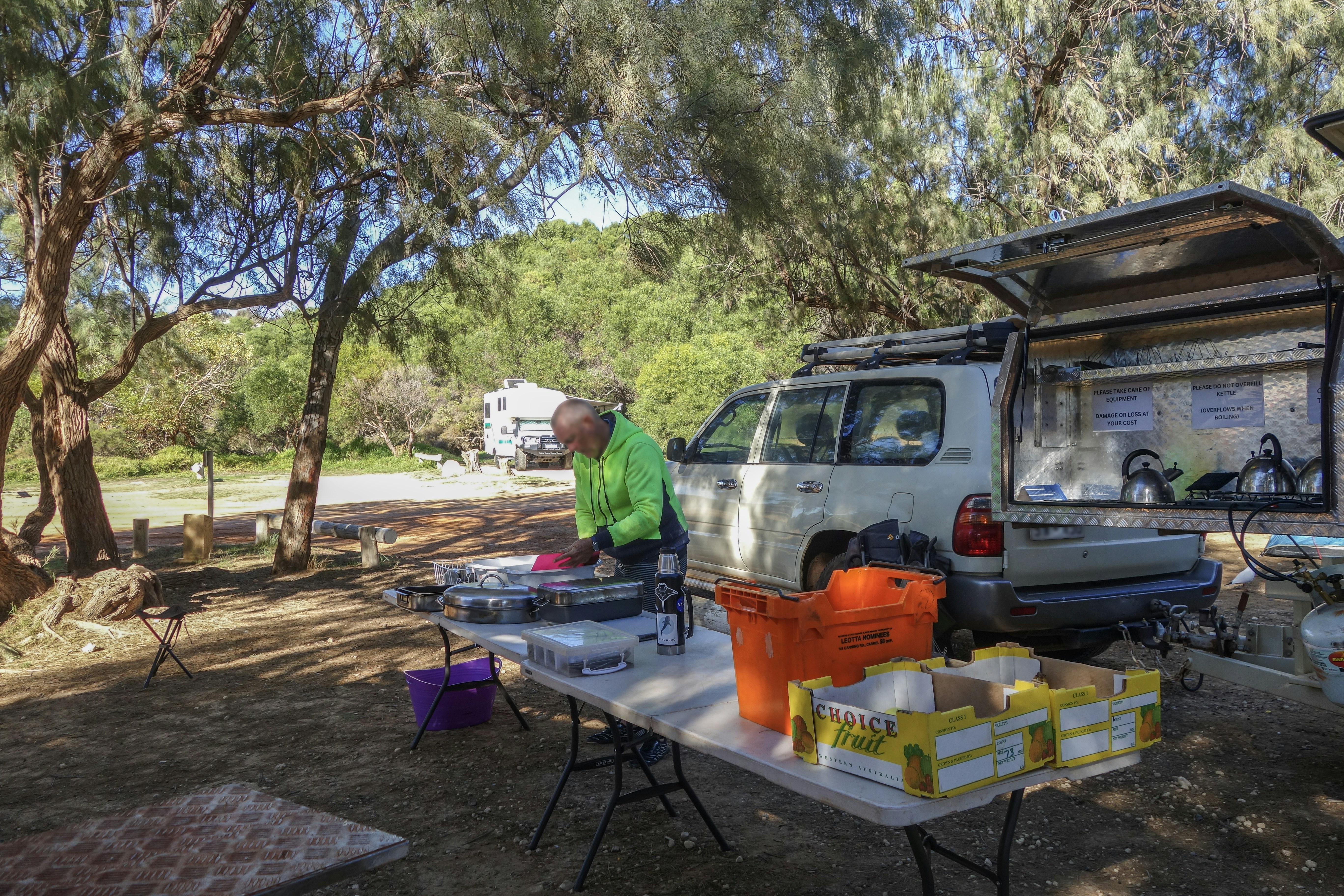 Front-Row Food Prep at a Campsite: A Caretaker's Bite