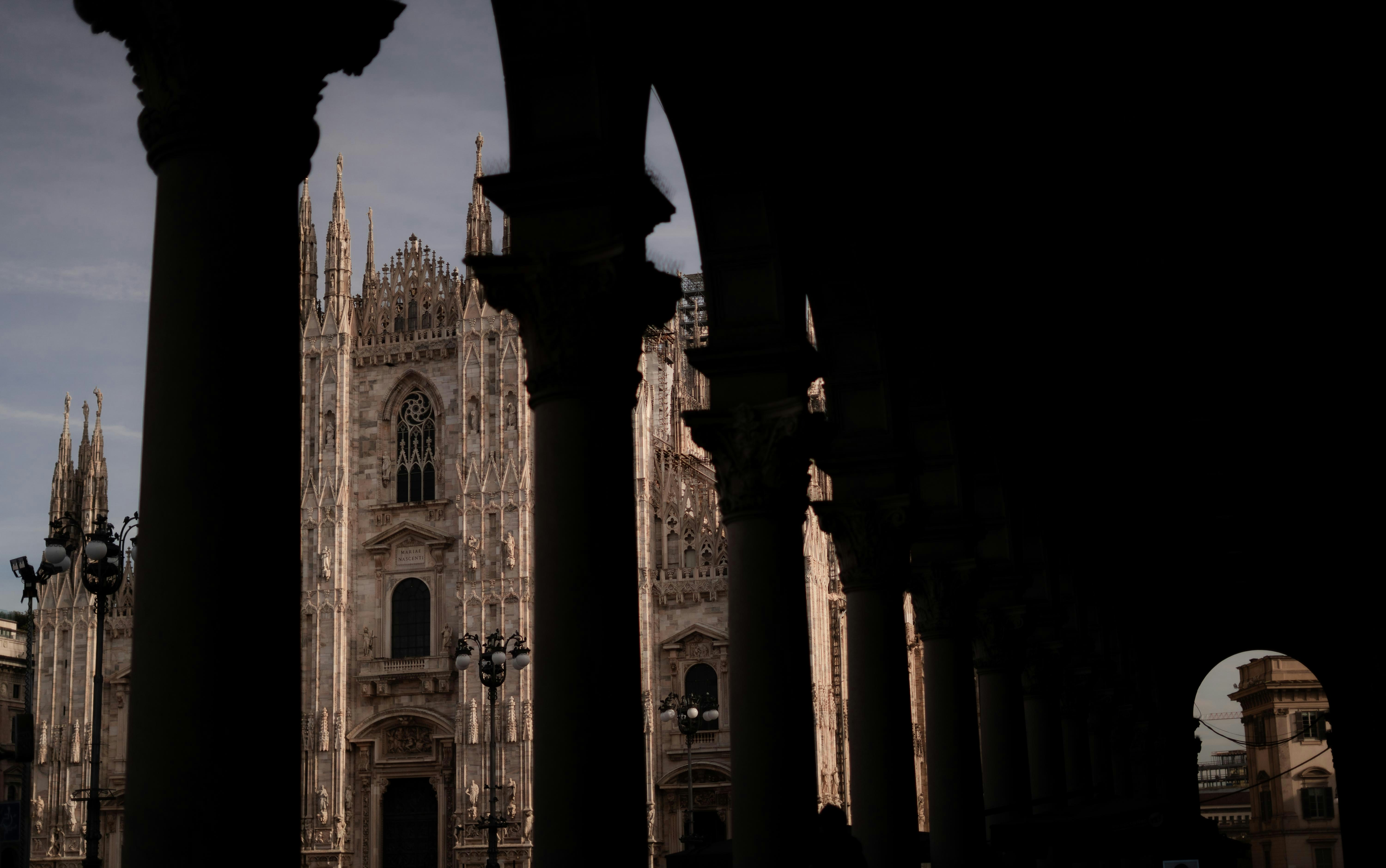 Arched Frame to the Cathedral: Shadows and Stone
