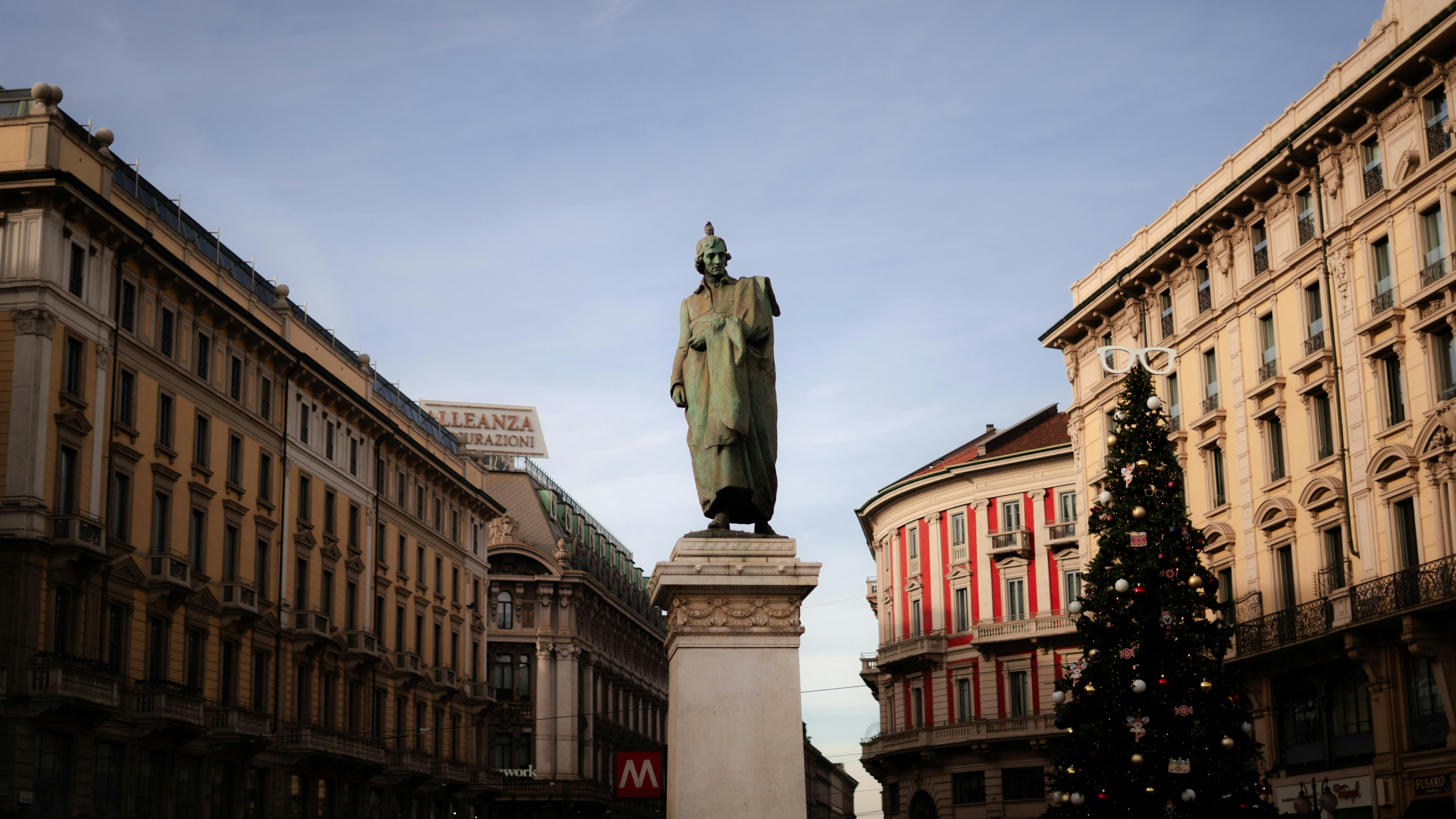 Statue in the Heart of a Historic City Square