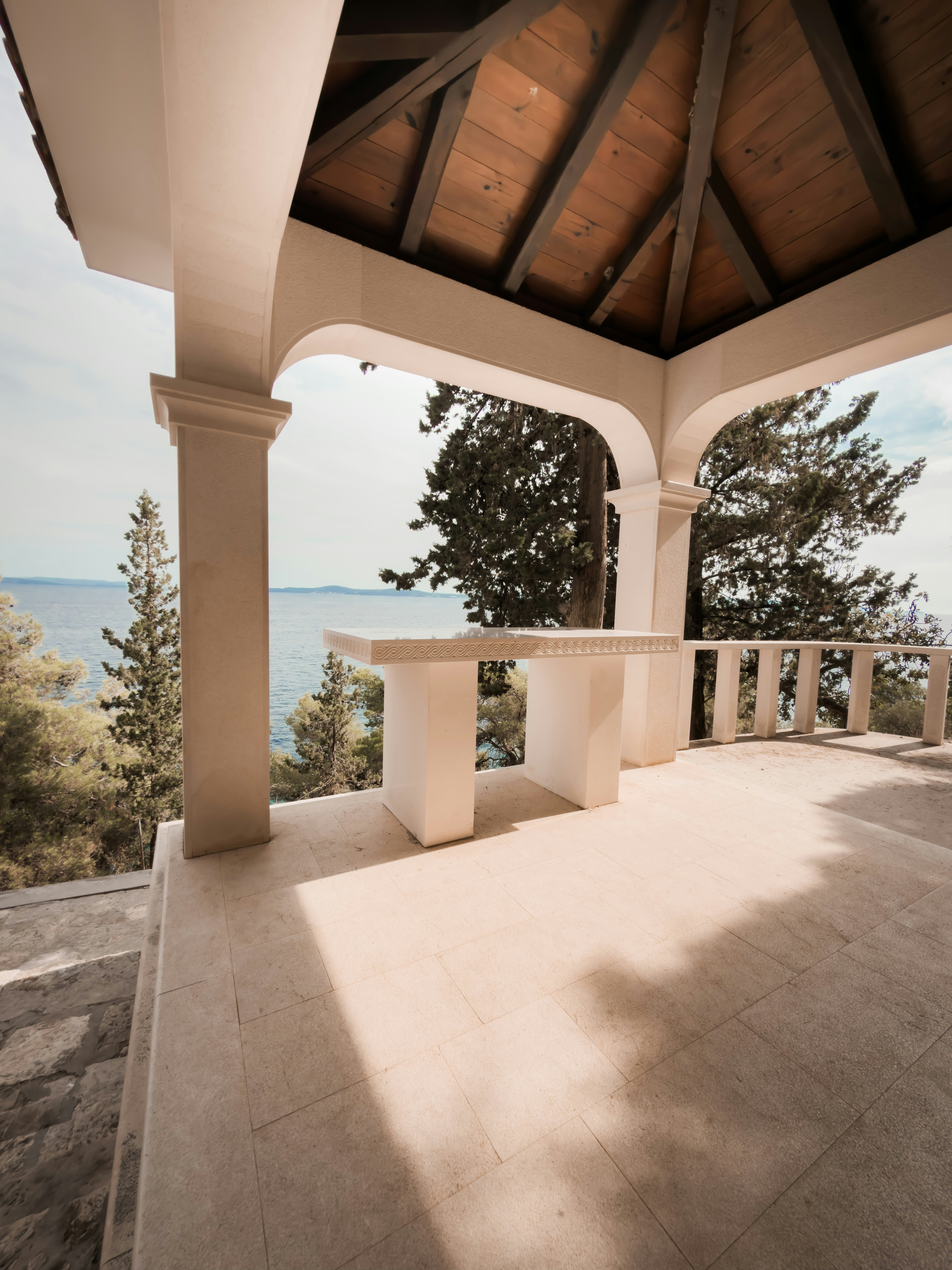 Terrace Overlook: Sea, Stone, and Sunlight