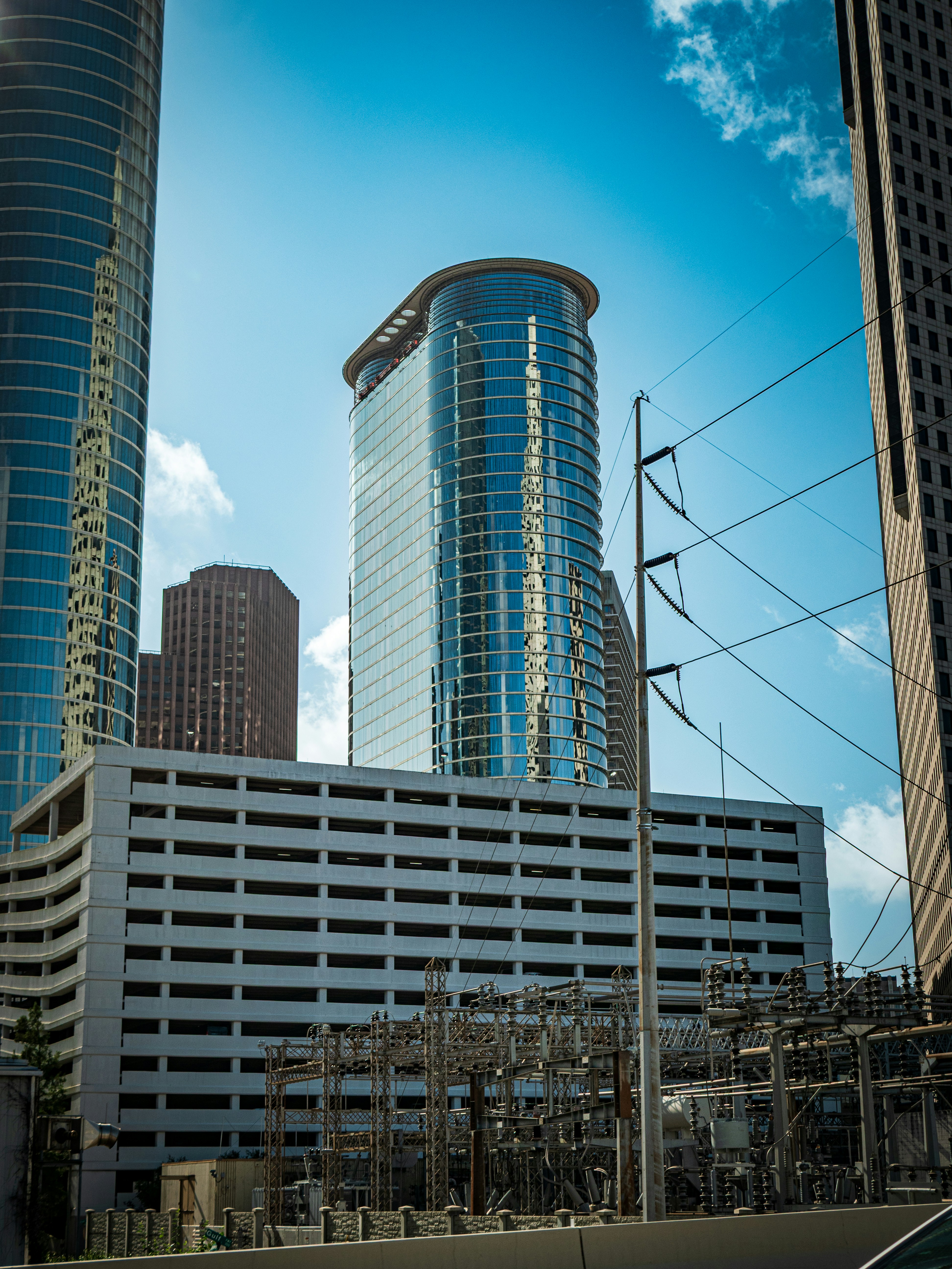 Skyward Glass: A Cluster of Skyscrapers Reaching for Blue