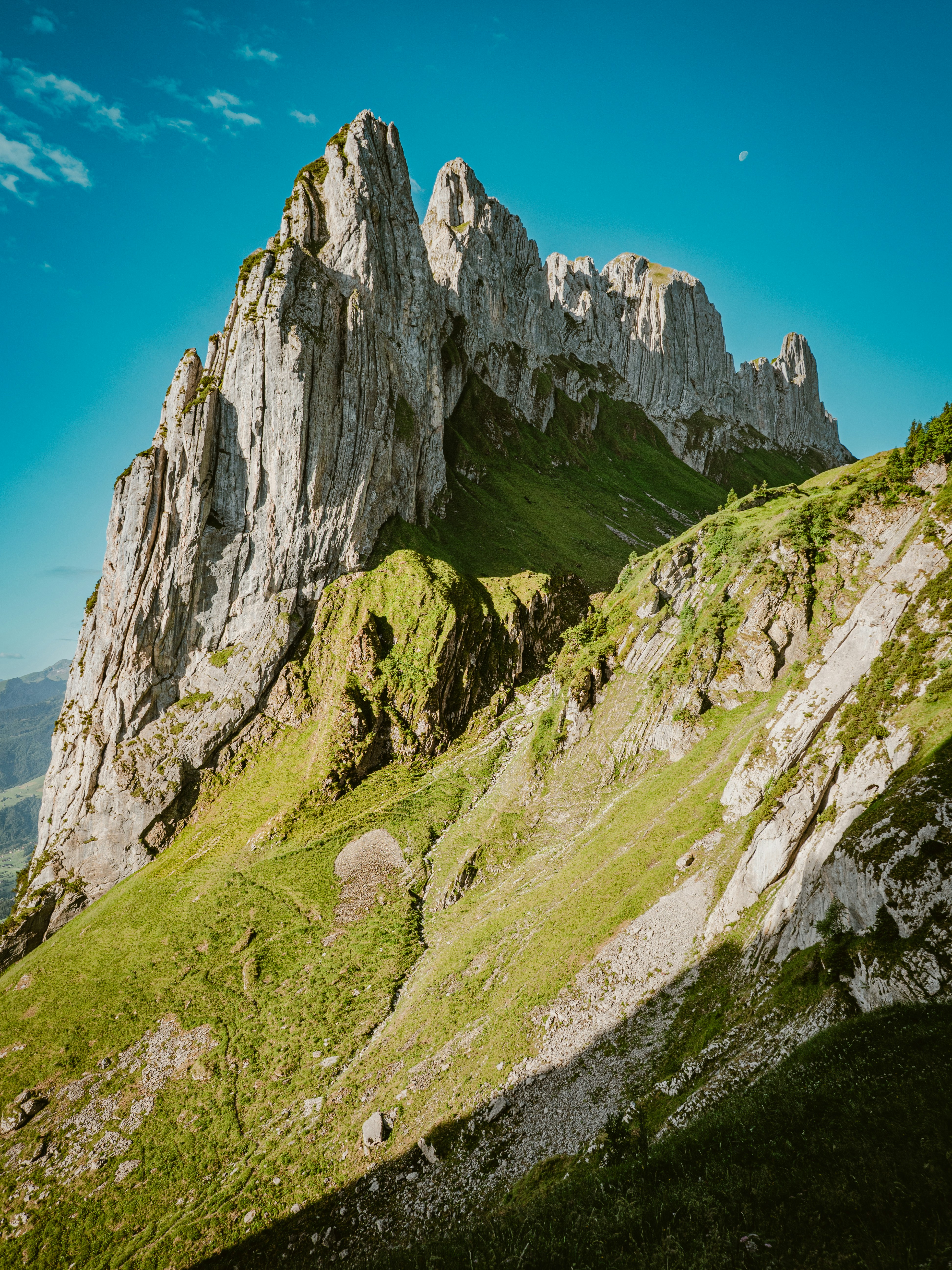 Skyward Cathedral: Jagged Peaks with Alpine Slopes