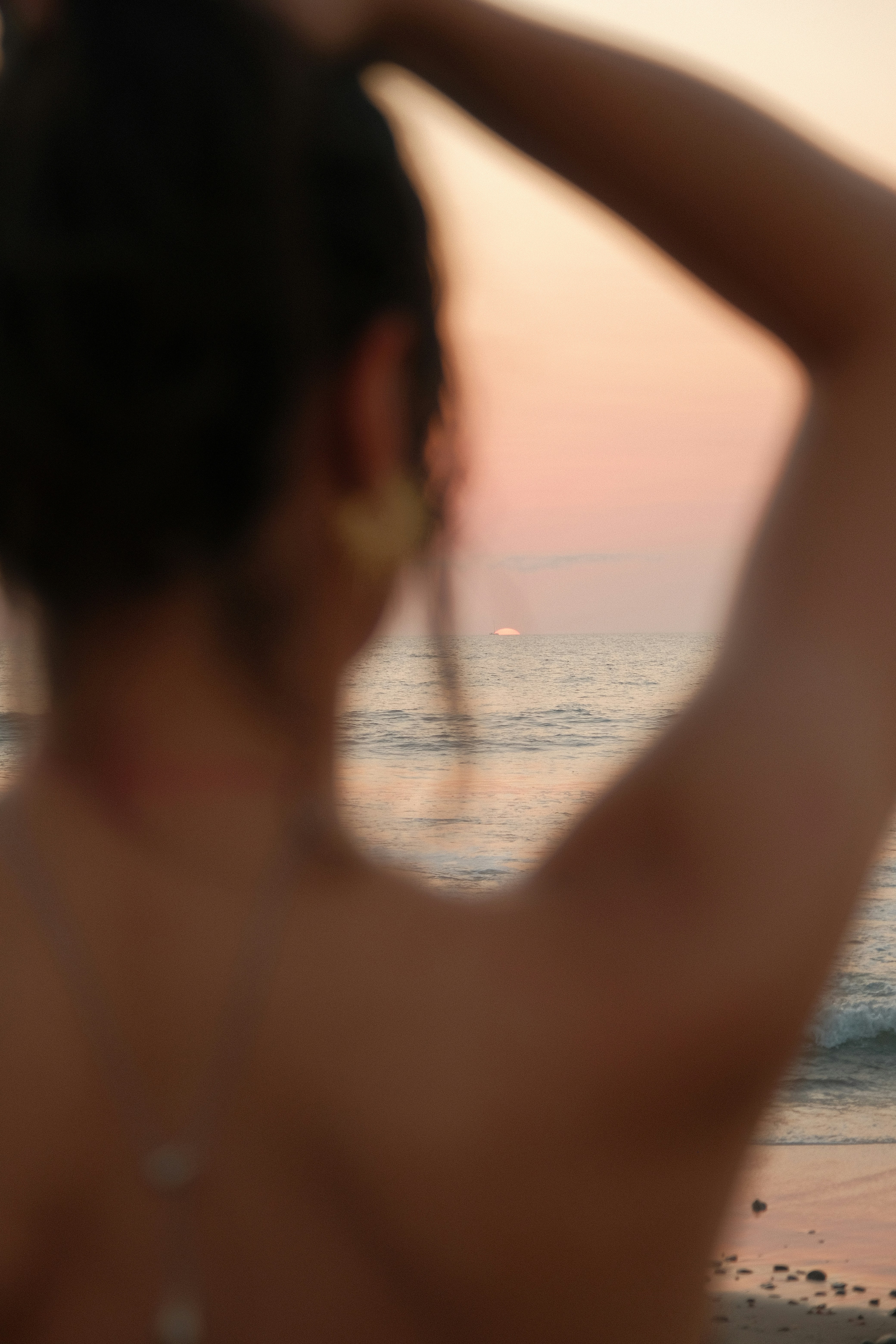 Sunset Reverie: The Backlit silhouette at the Shore