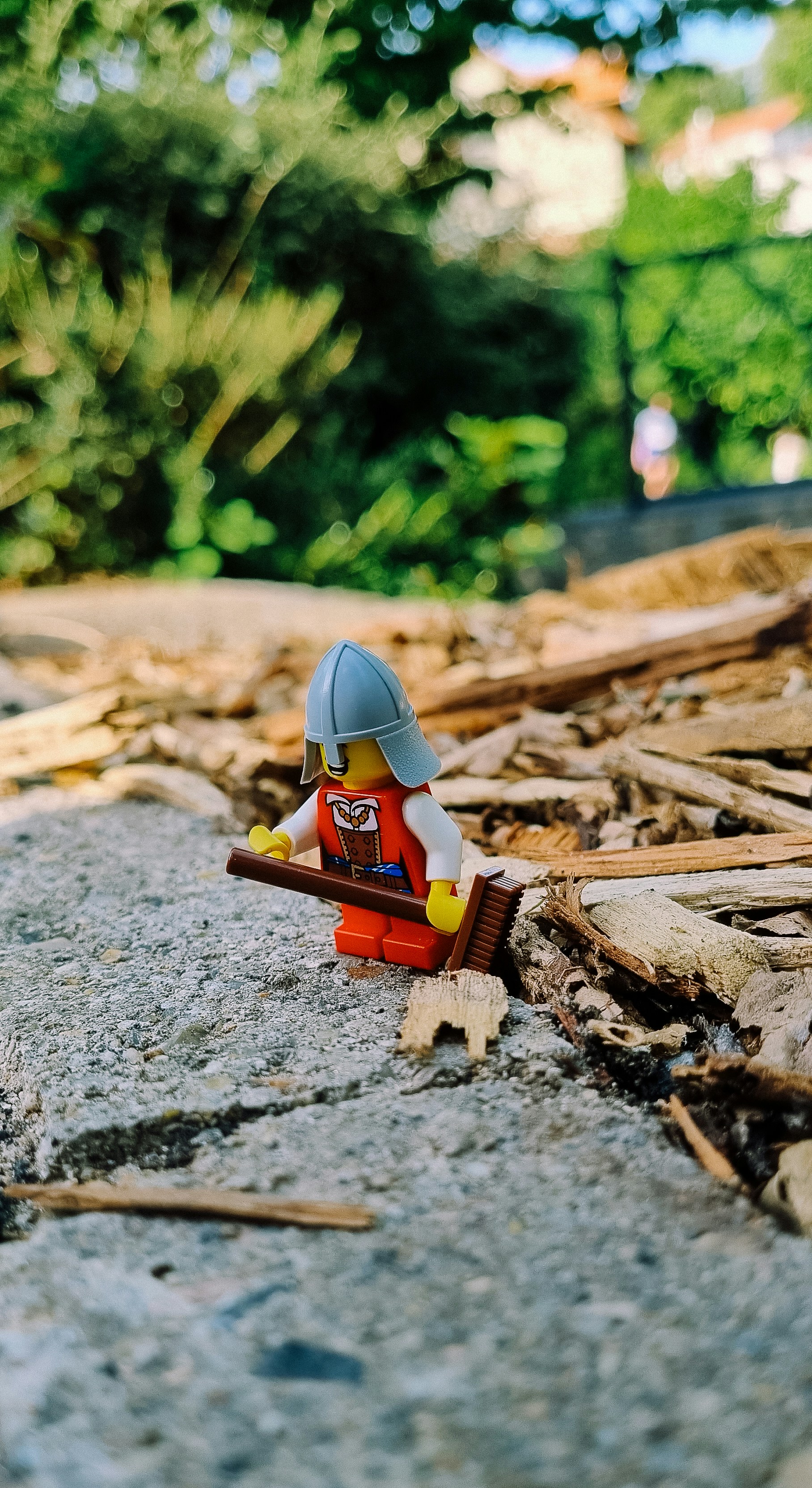 Tiny Warrior, Big Scene: A LEGO Knight in Gravel Life