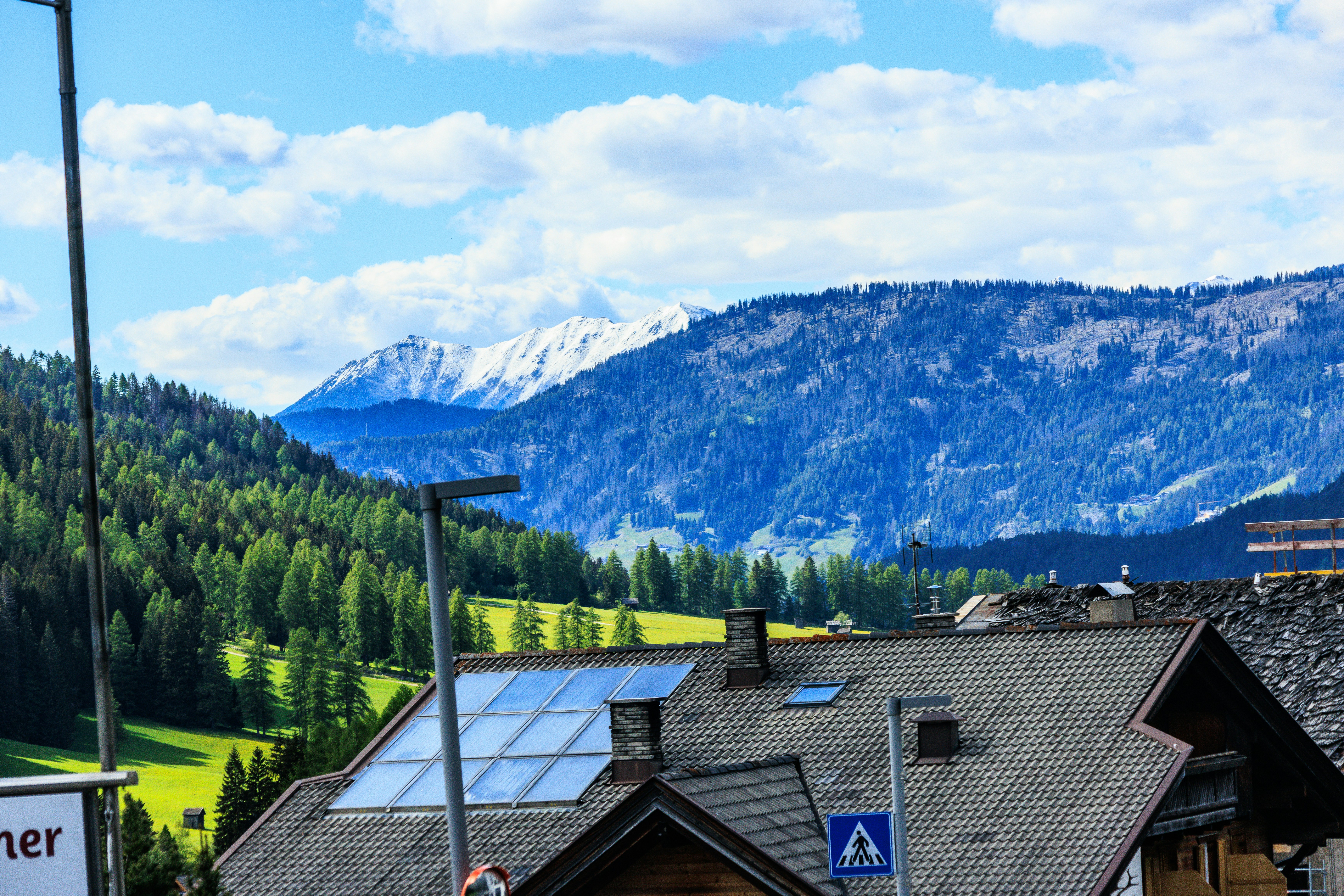 Alpine Village Overlook Under a Clear Blue Sky