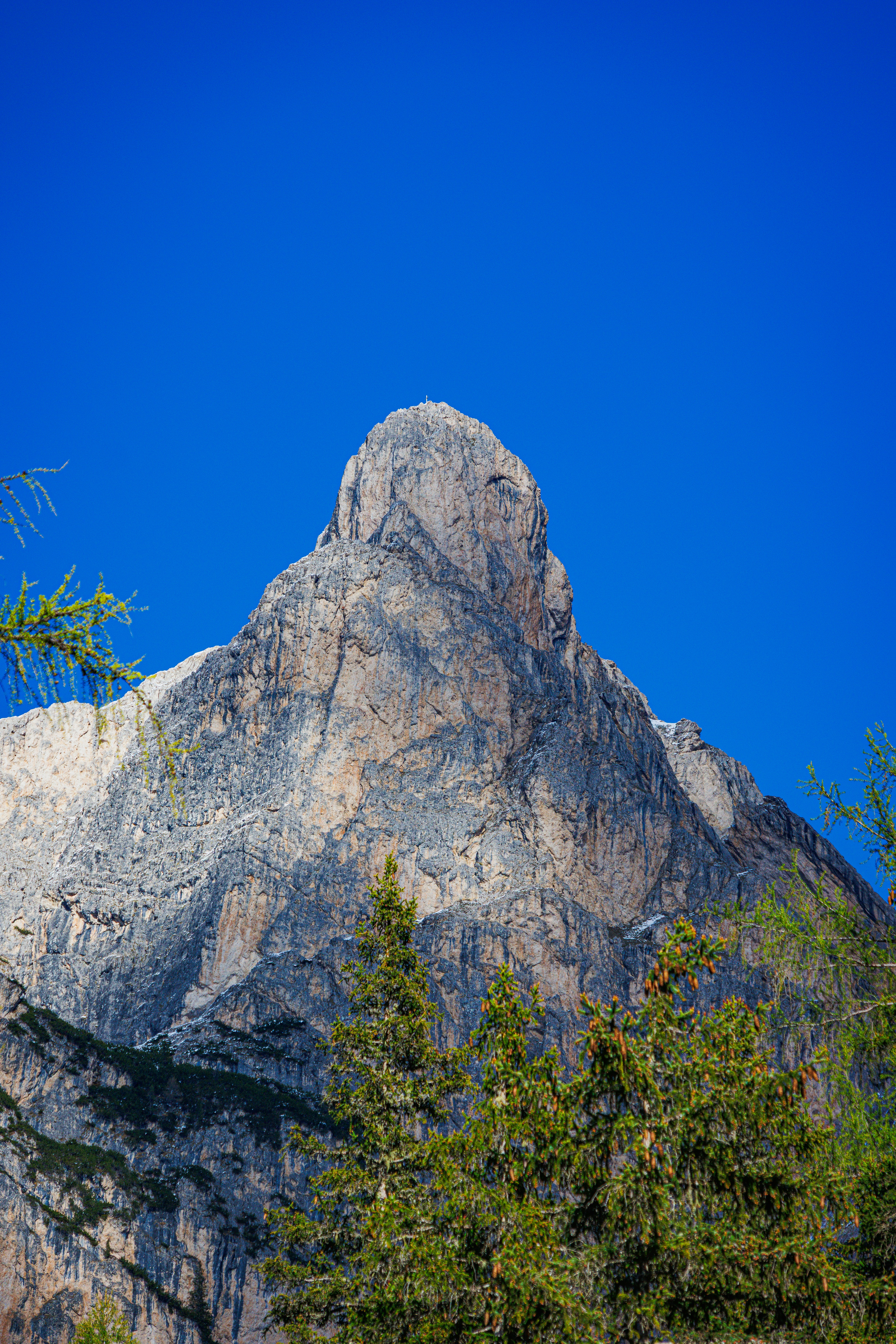 Crowning Peak Under a Blue Dome