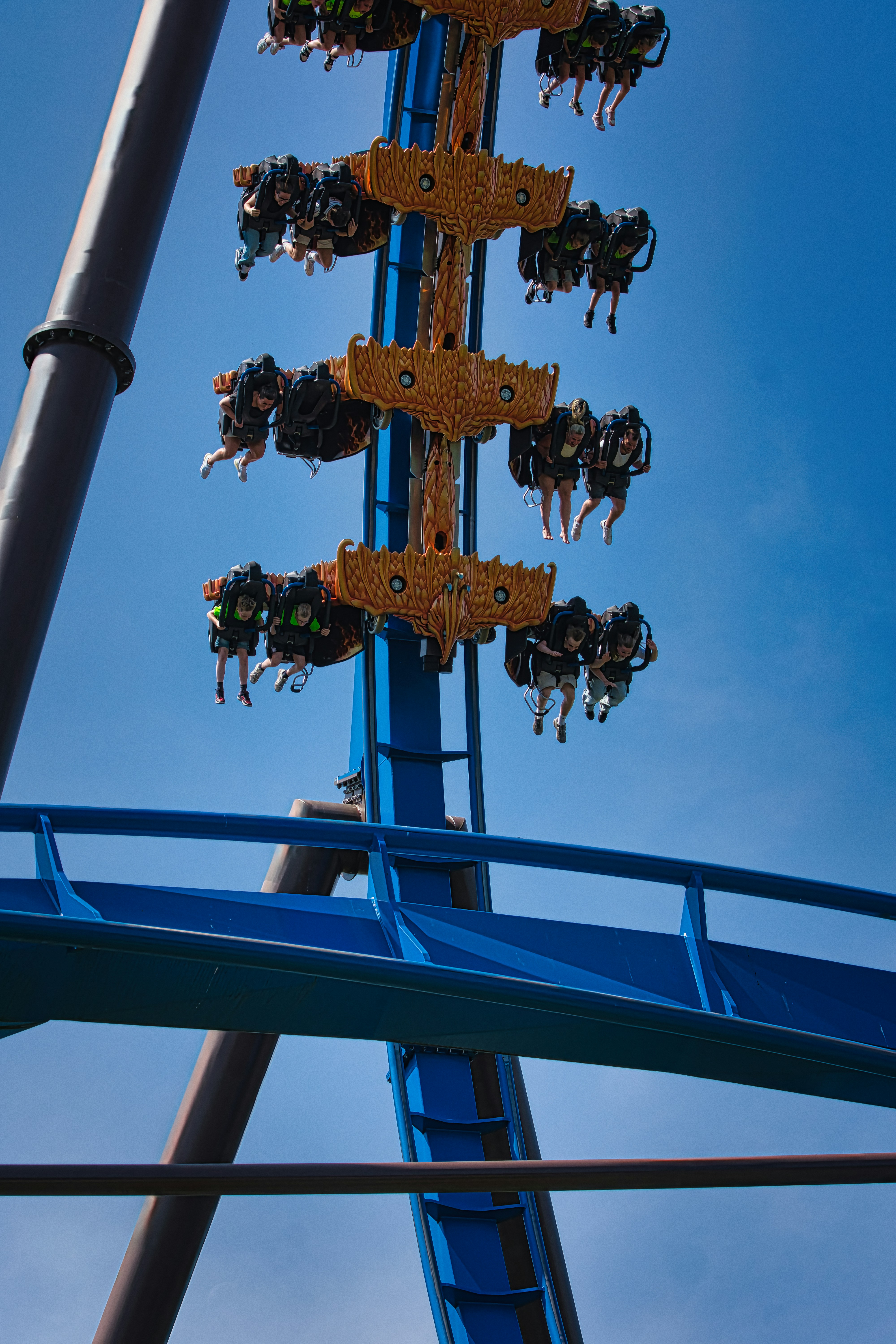 Fēnix – Wings of the Phoenix 🦅 Perched beside the track with nothing above or below you, Fēnix delivers a true sensation of flight. Graceful inversions, sweeping turns, and near-miss moments make every ride feel effortlessly smooth. 🎢 Ride Facts: Type: Wing Coaster – Bolliger & Mabillard Opened: July 7, 2018 Height: 40 m Length: 813 m Top Speed: 95 km/h Inversions: 3 (Dive Drop, Immelmann, Zero-G Roll) Duration: approx. 1:45 Trains: 2 trains, 6 cars per train, 4 riders per car Theme Area: Avalon
