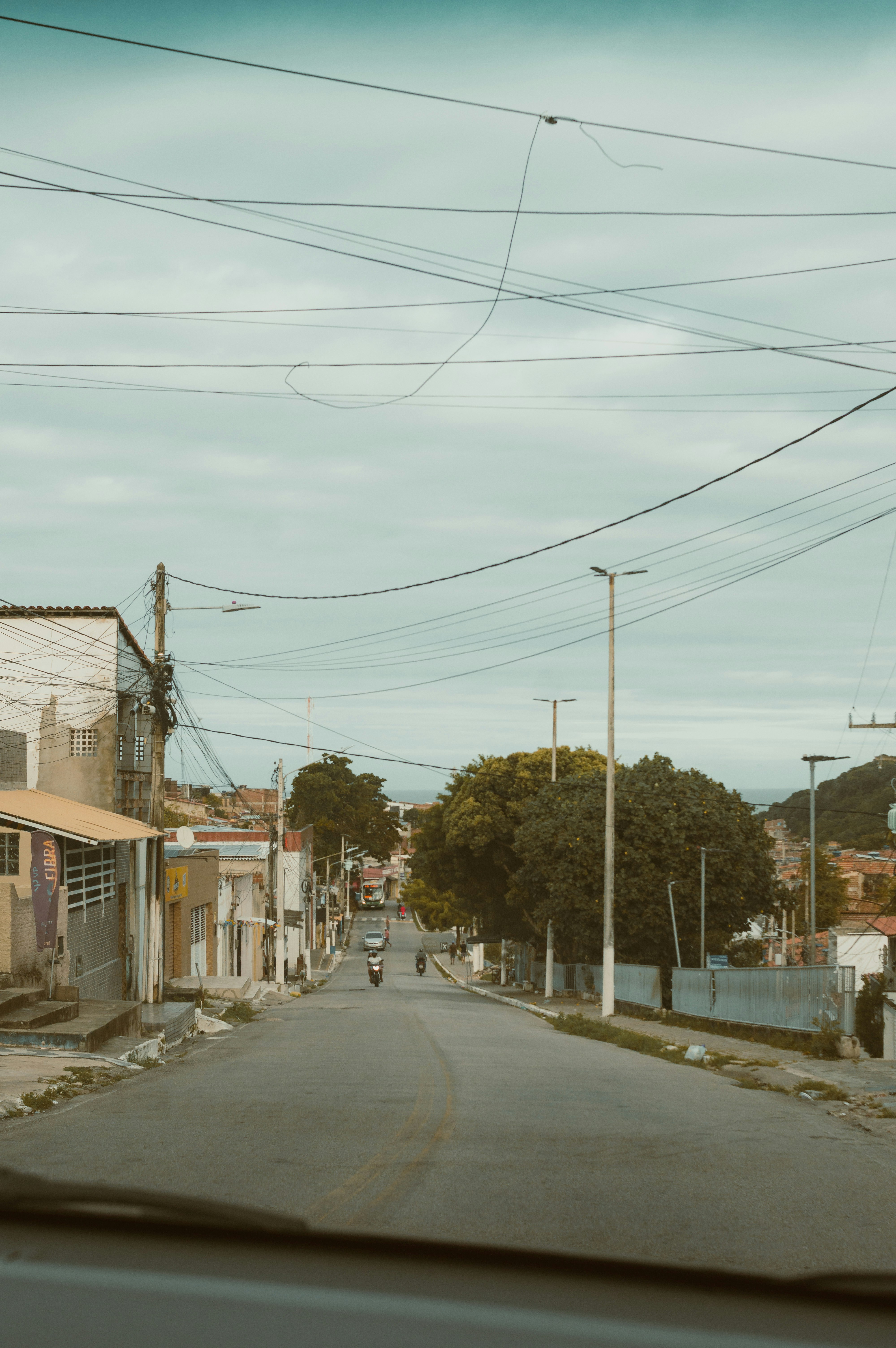 Downward View into a Quiet Pan-American Street