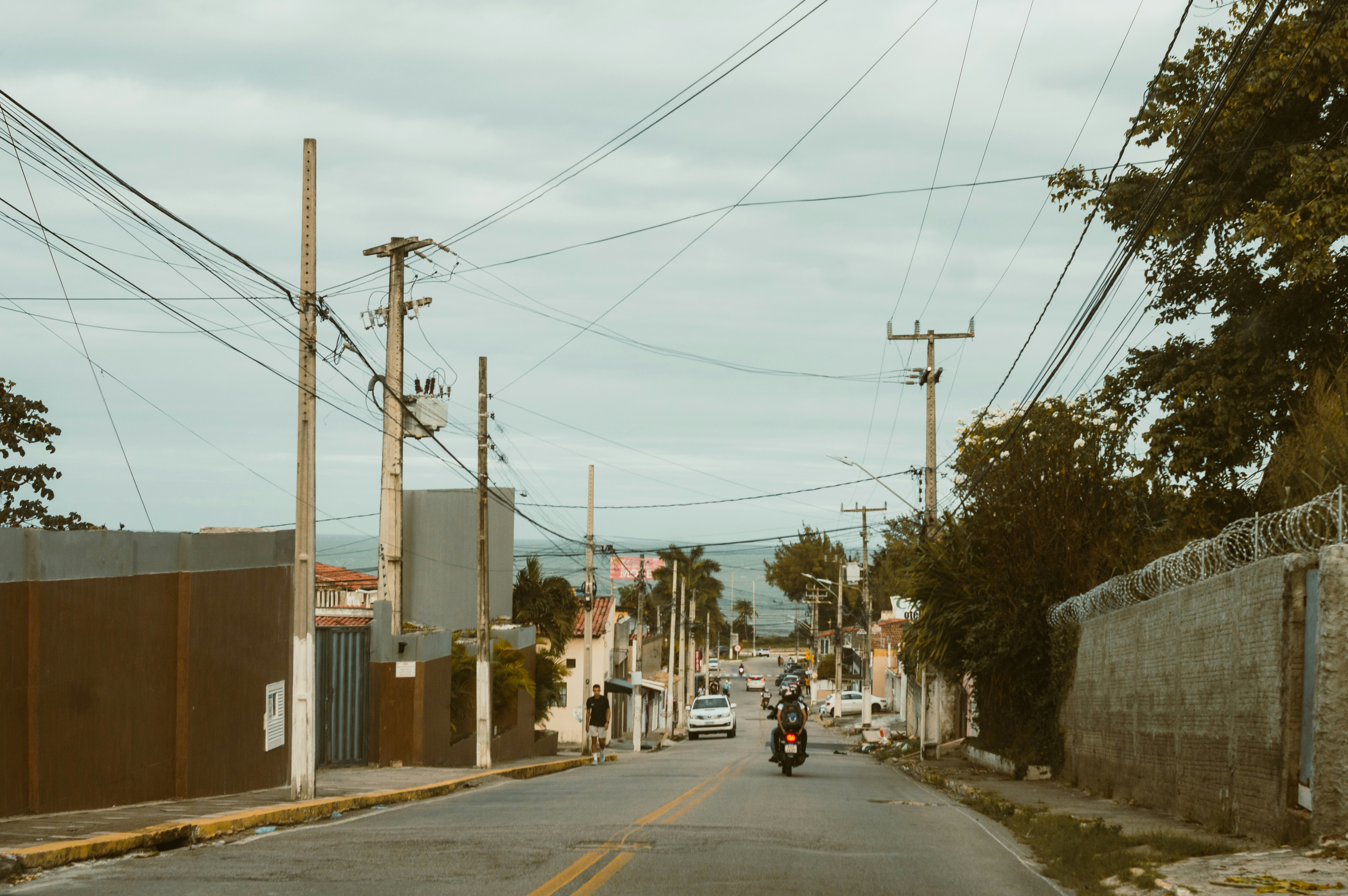 Motorcycle Rendezvous on a Quiet City Street
