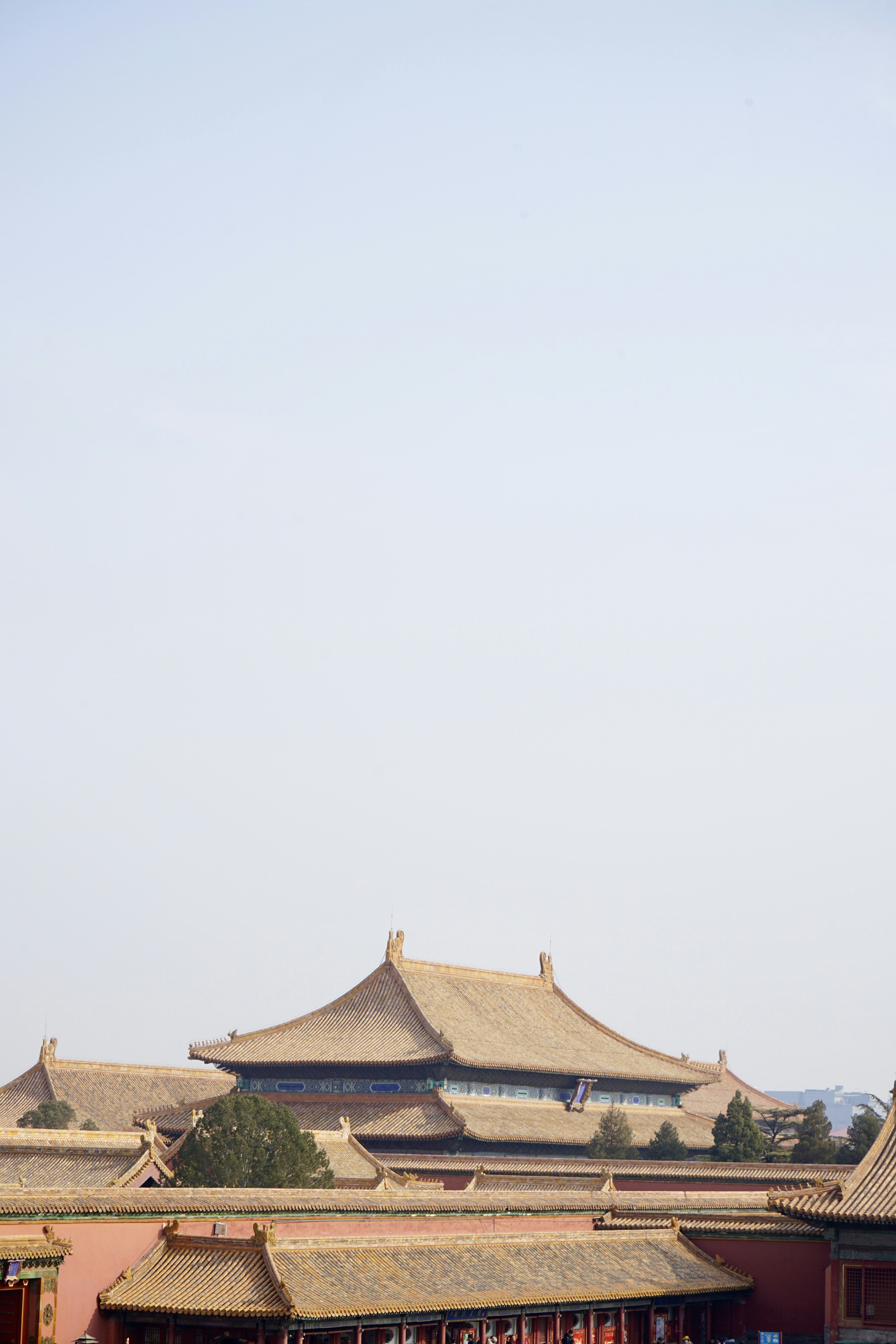 Temple Rooftops Under a Clear Sky